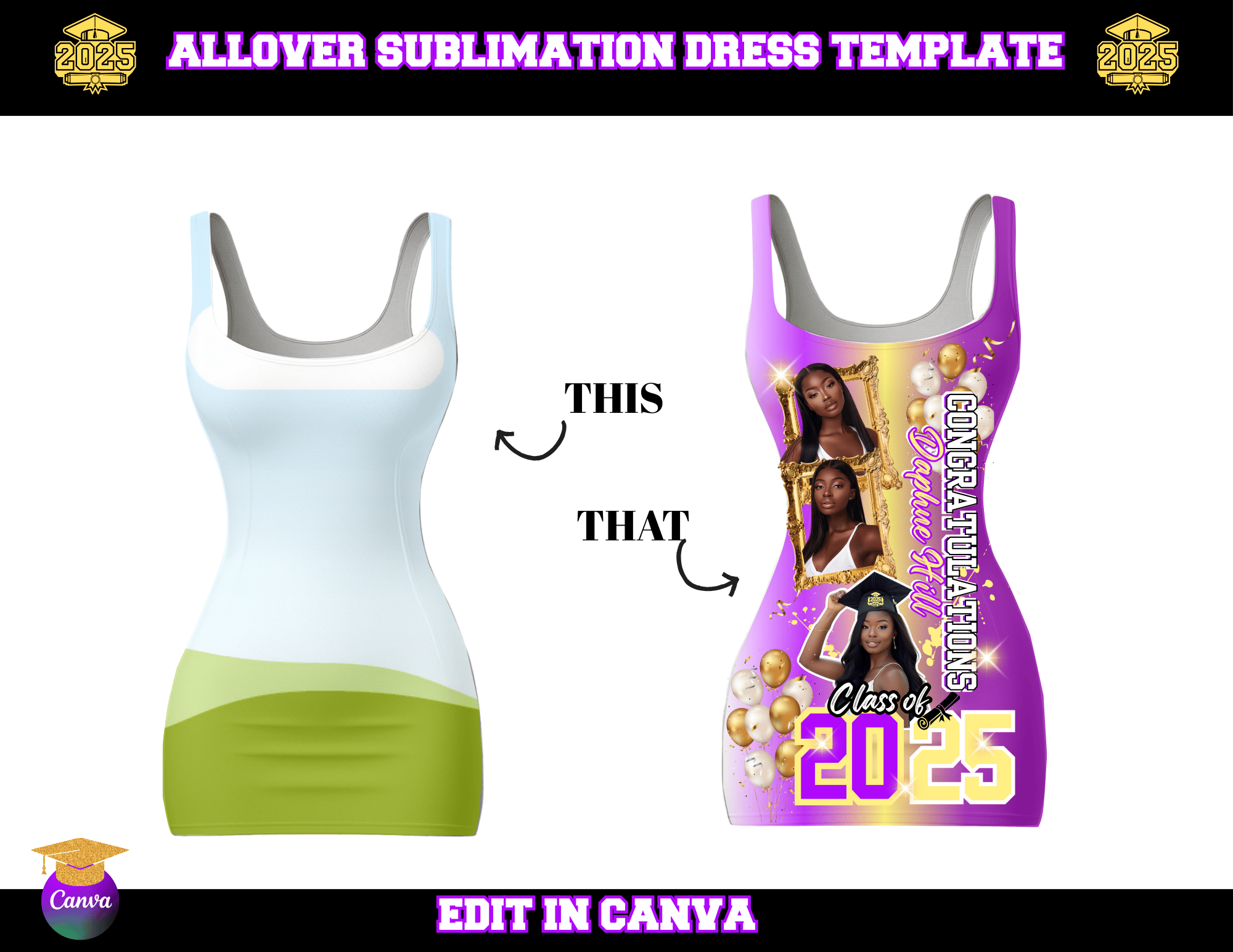 Allover Sublimation Dress 2025 Graduate - Payhip