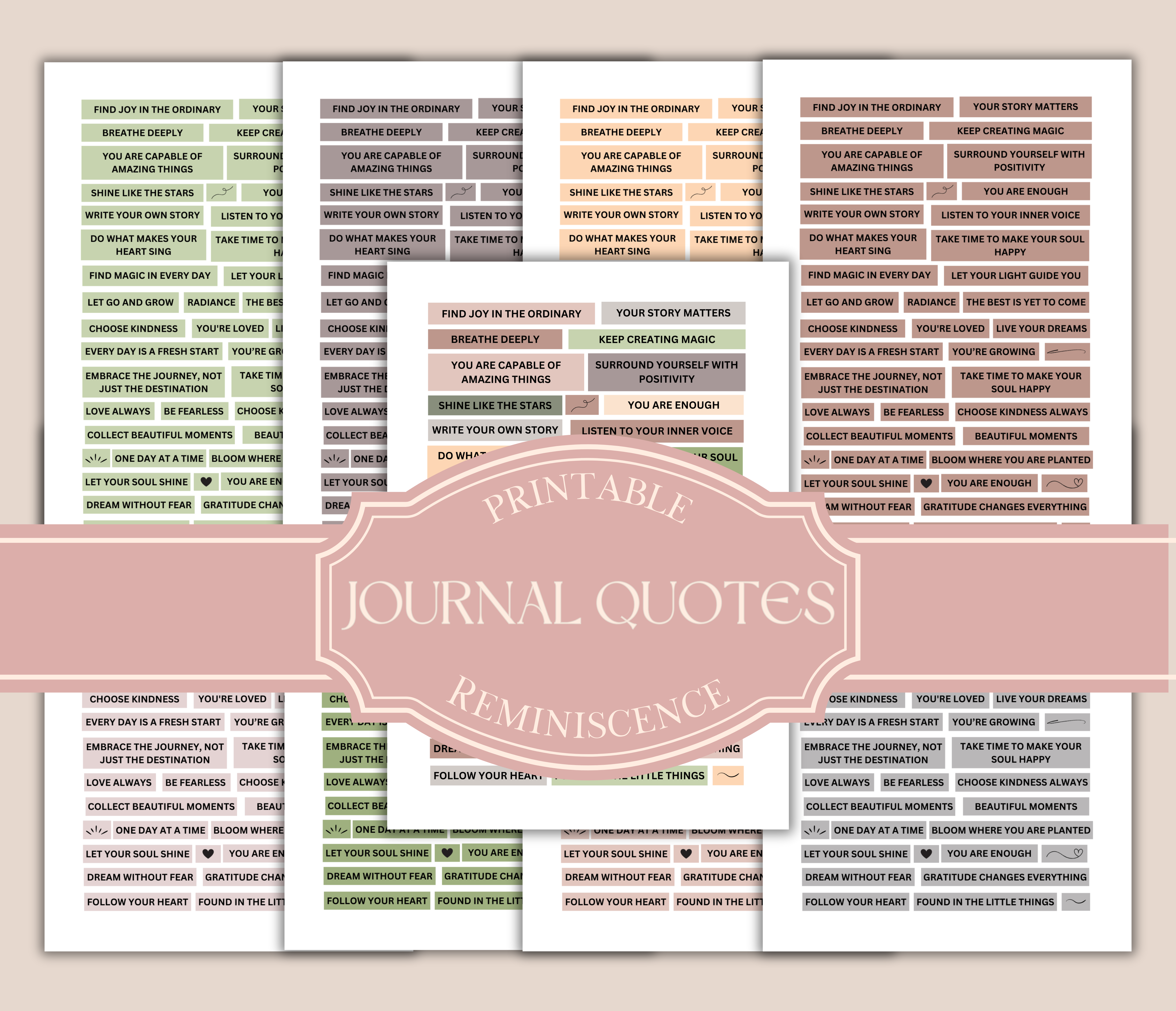 Junk Journal Inspirational Quotes & Vintage Labels – Digital Printable ...