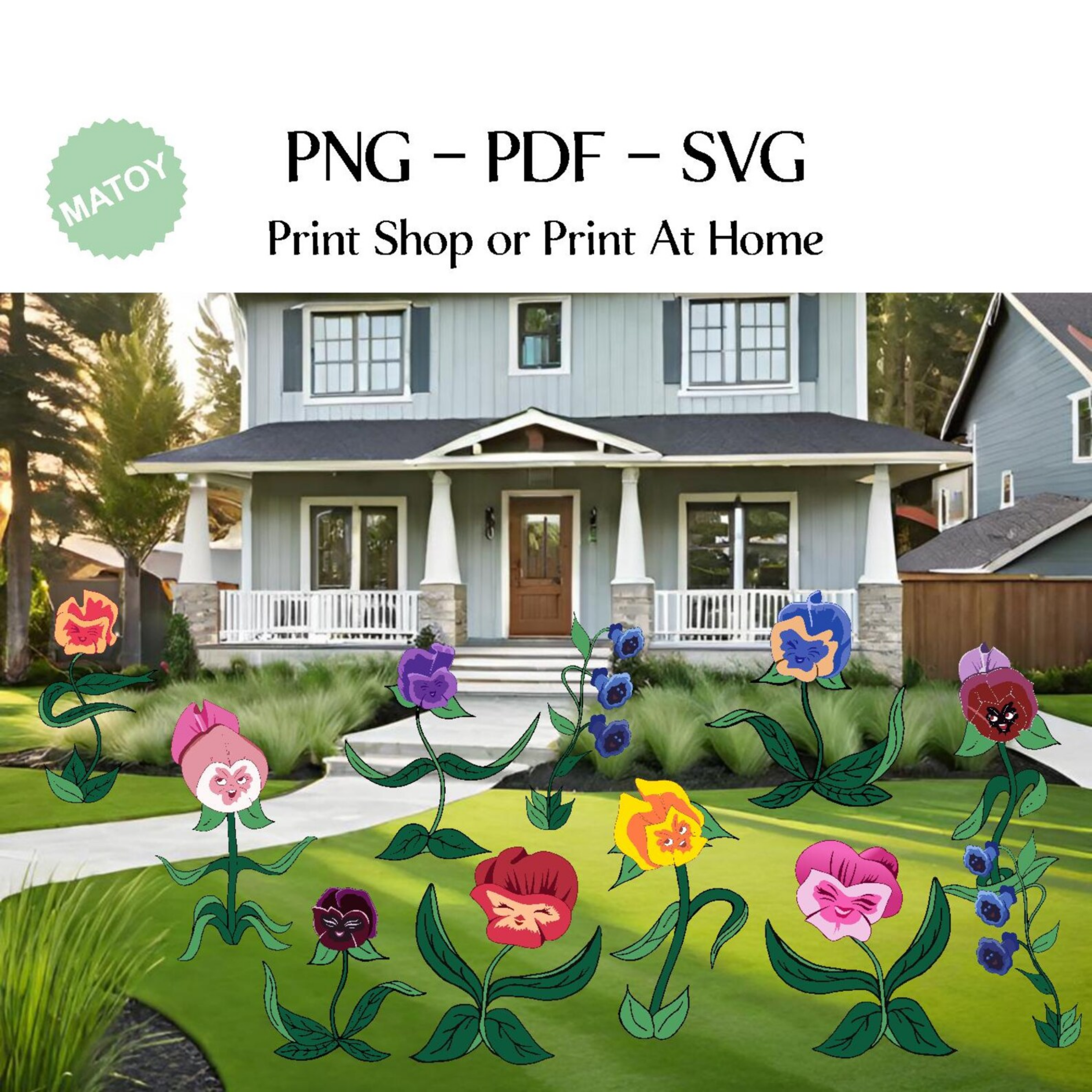 Alice in Wonderland Talking Flowers | Printable Garden & Lawn Decor ...