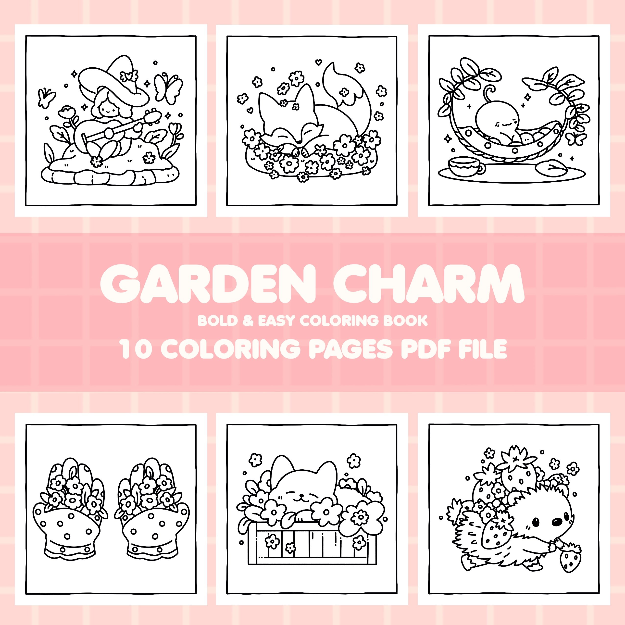 10 Printable Garden Charm Coloring Pages - Payhip