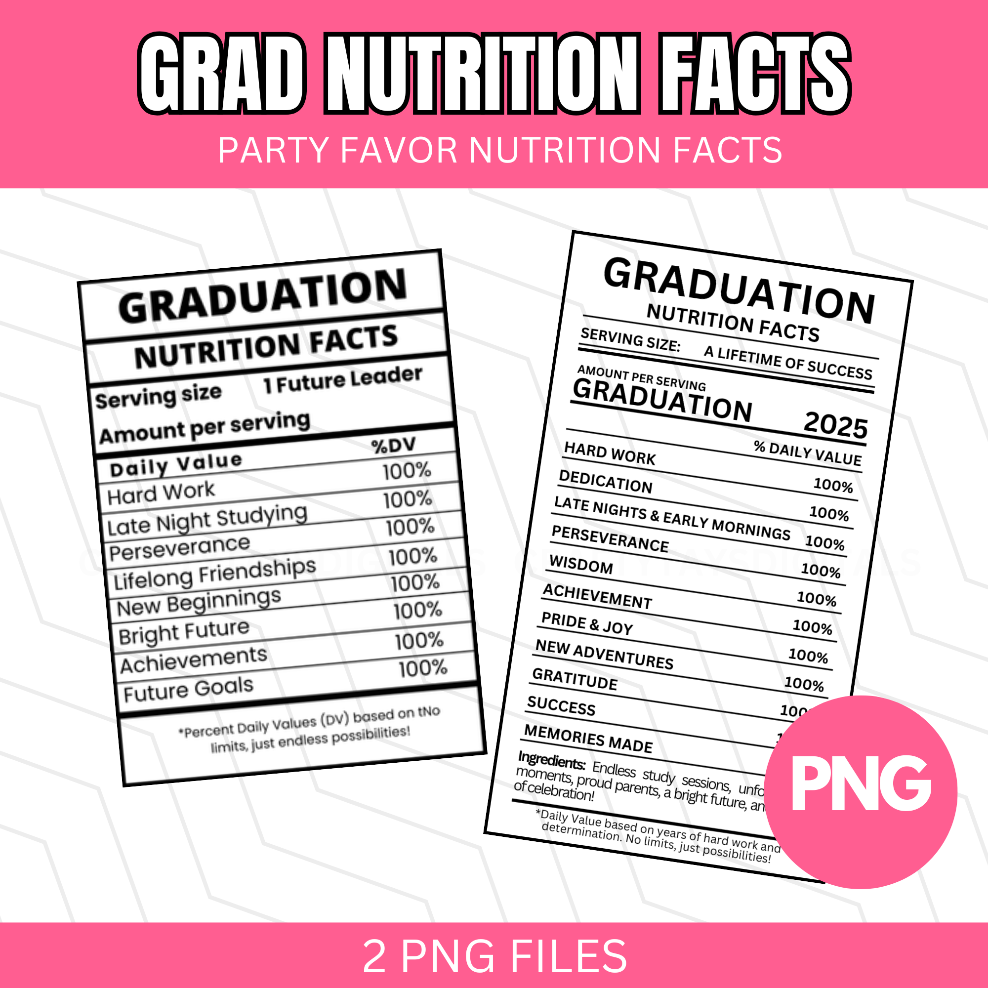 🎓 Graduation Nutrition Facts Label – PNG Bundle for Chip Bags | Short ...