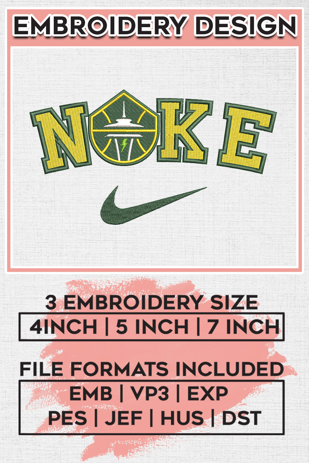 Nikee WNBA Seattle Storm Basketball Team Logo Embroidery Files, WNBA ...