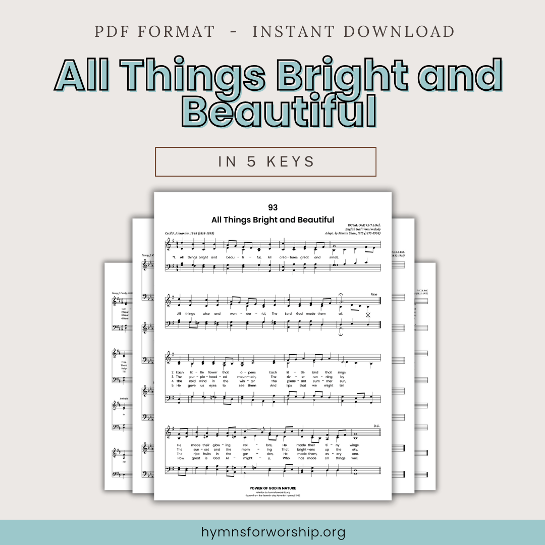 SDAH No. 93 All Things Bright and Beautiful (PDF - 5 Keys)