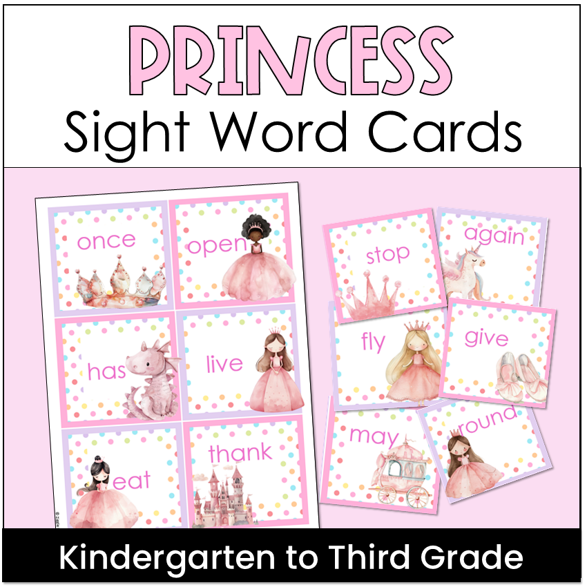 Princesses Sight Word Flashcards