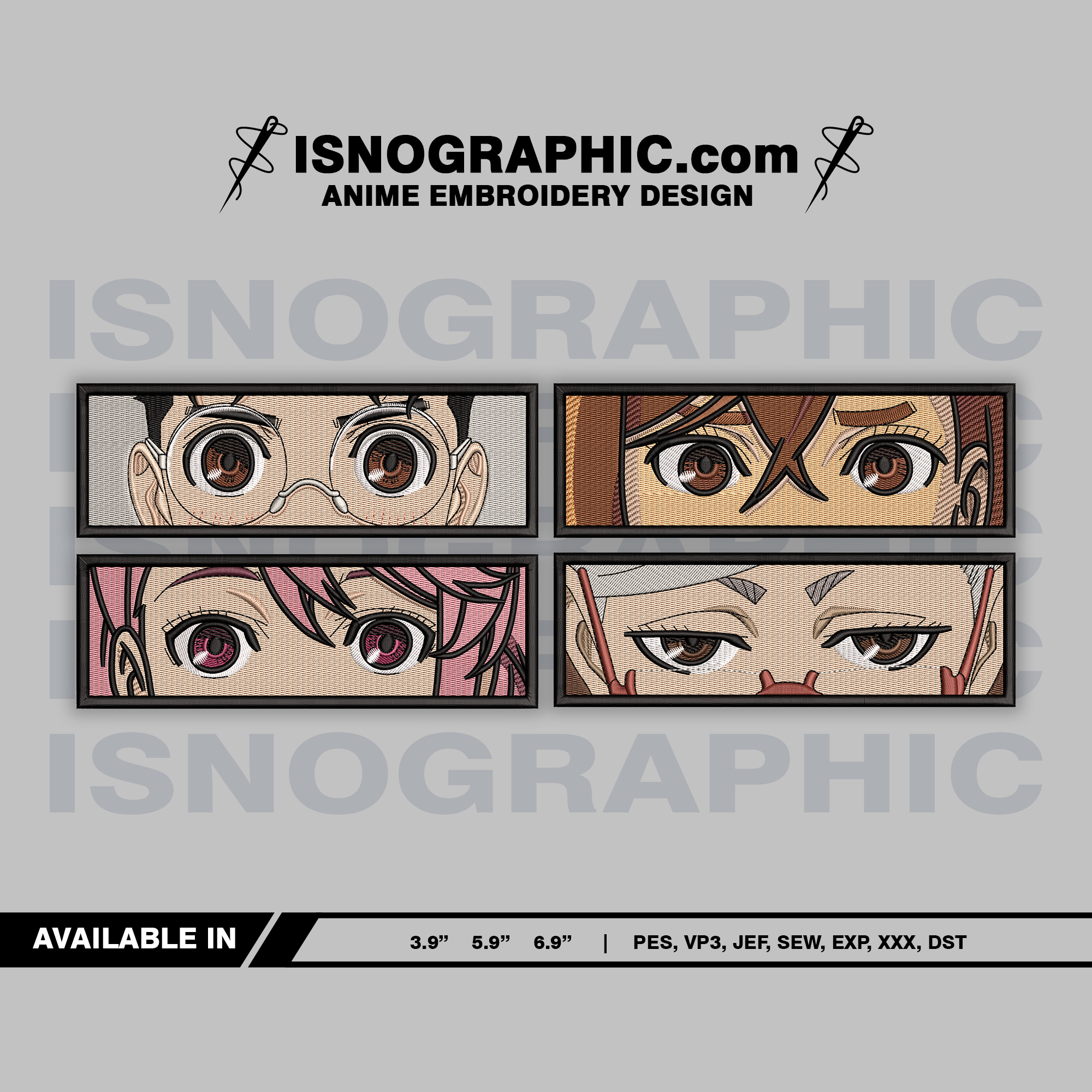 Anime inspired embroidery design files | 4 designs #23