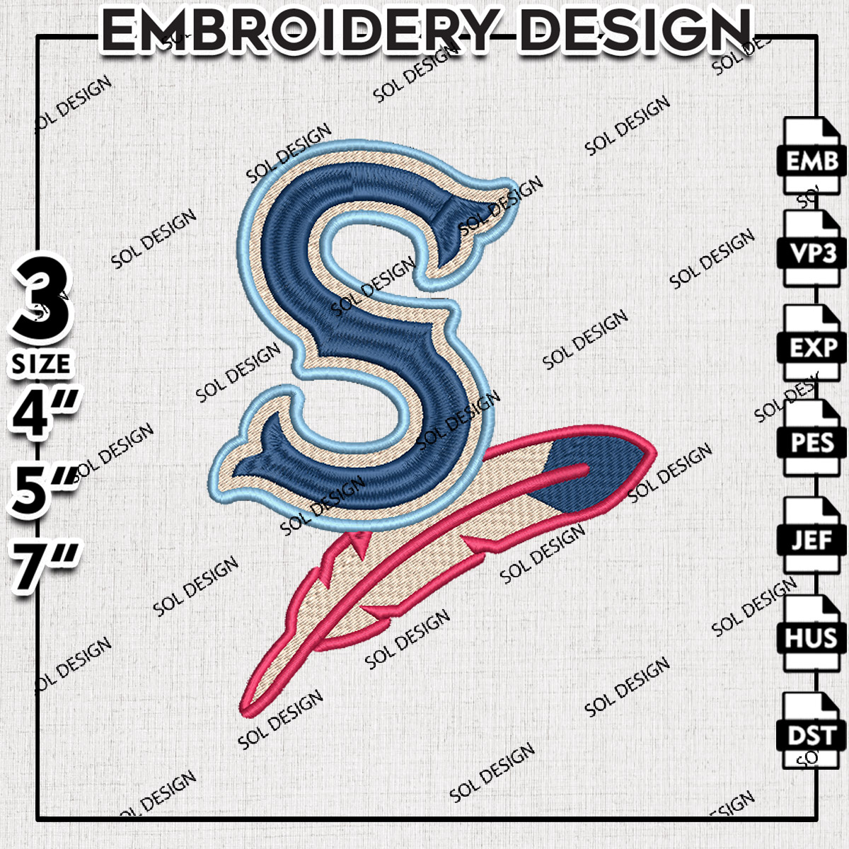 MiLB Spokane Indian Logo Embroidery Files, Minor League Baseball Logo ...