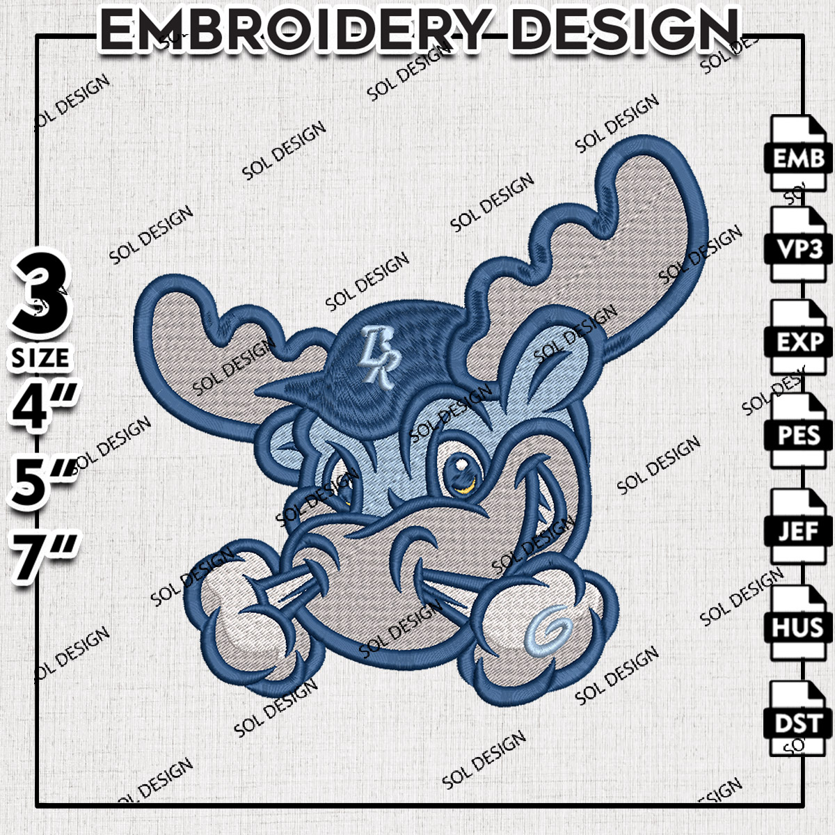 MiLB Wilmington Blue Rock Logo Embroidery Files, Minor League Baseball ...