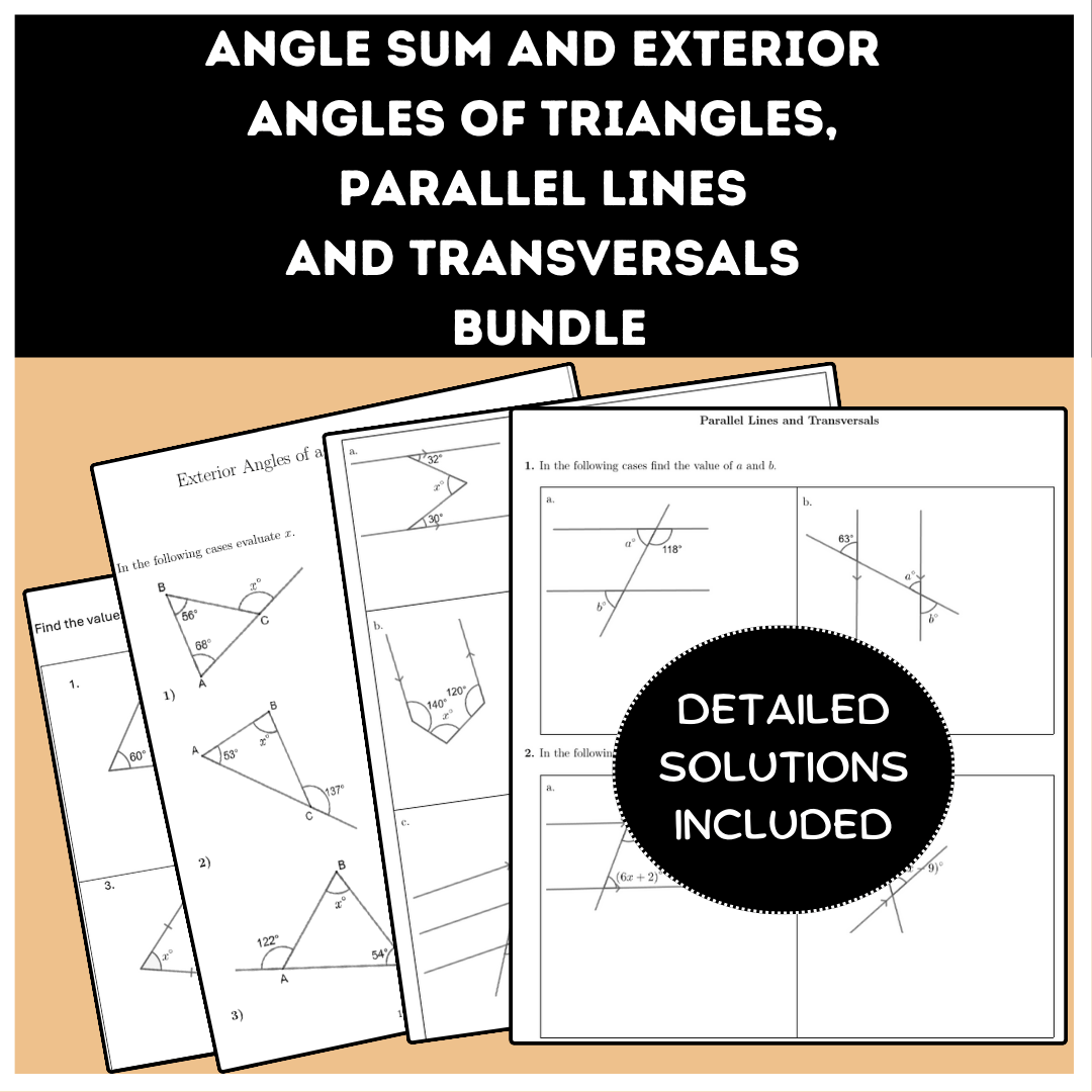 Angle Sum and Exterior Angles of Triangles, Parallel Lines and ...