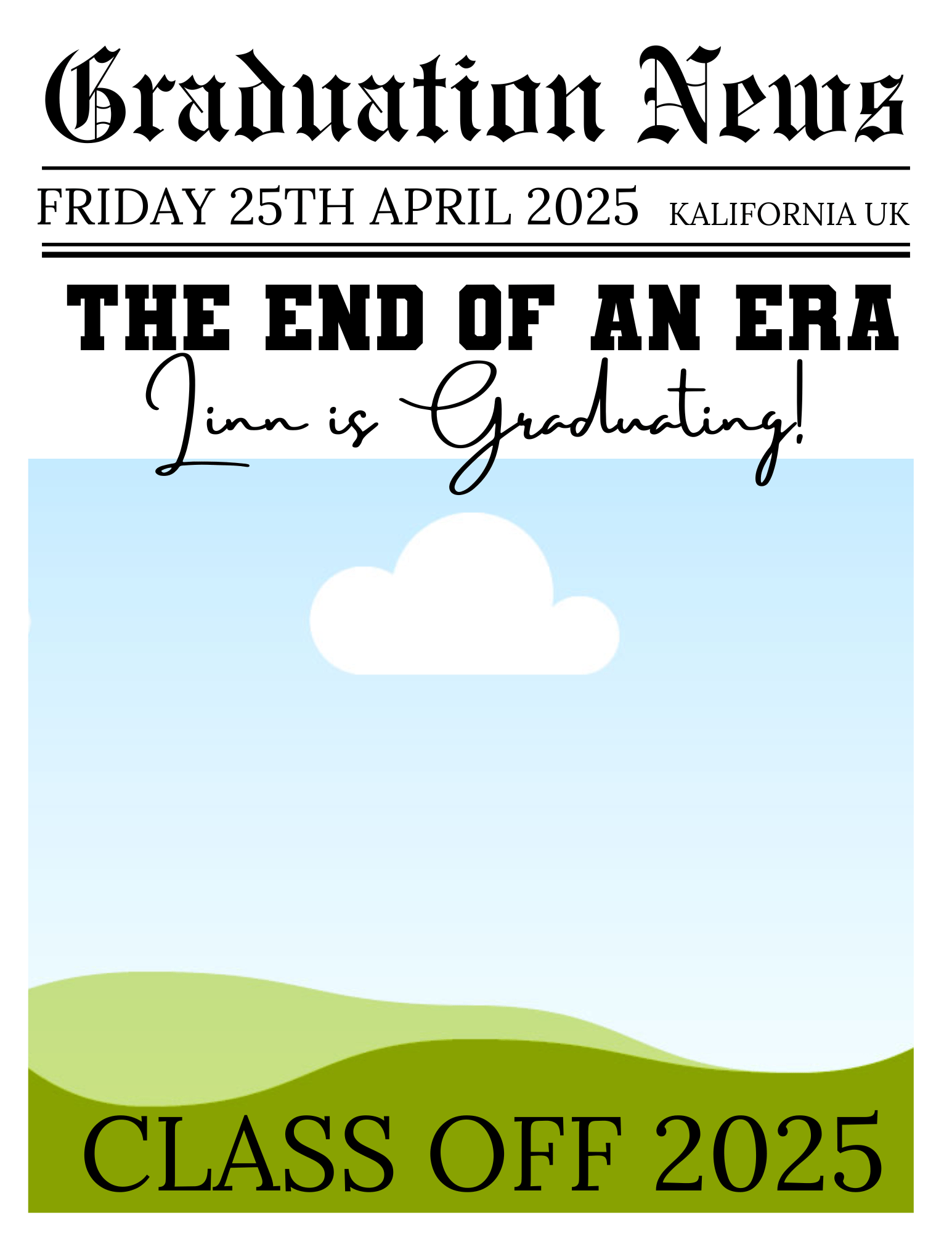 Editable Newspaper Graduation Template Bundle - Payhip