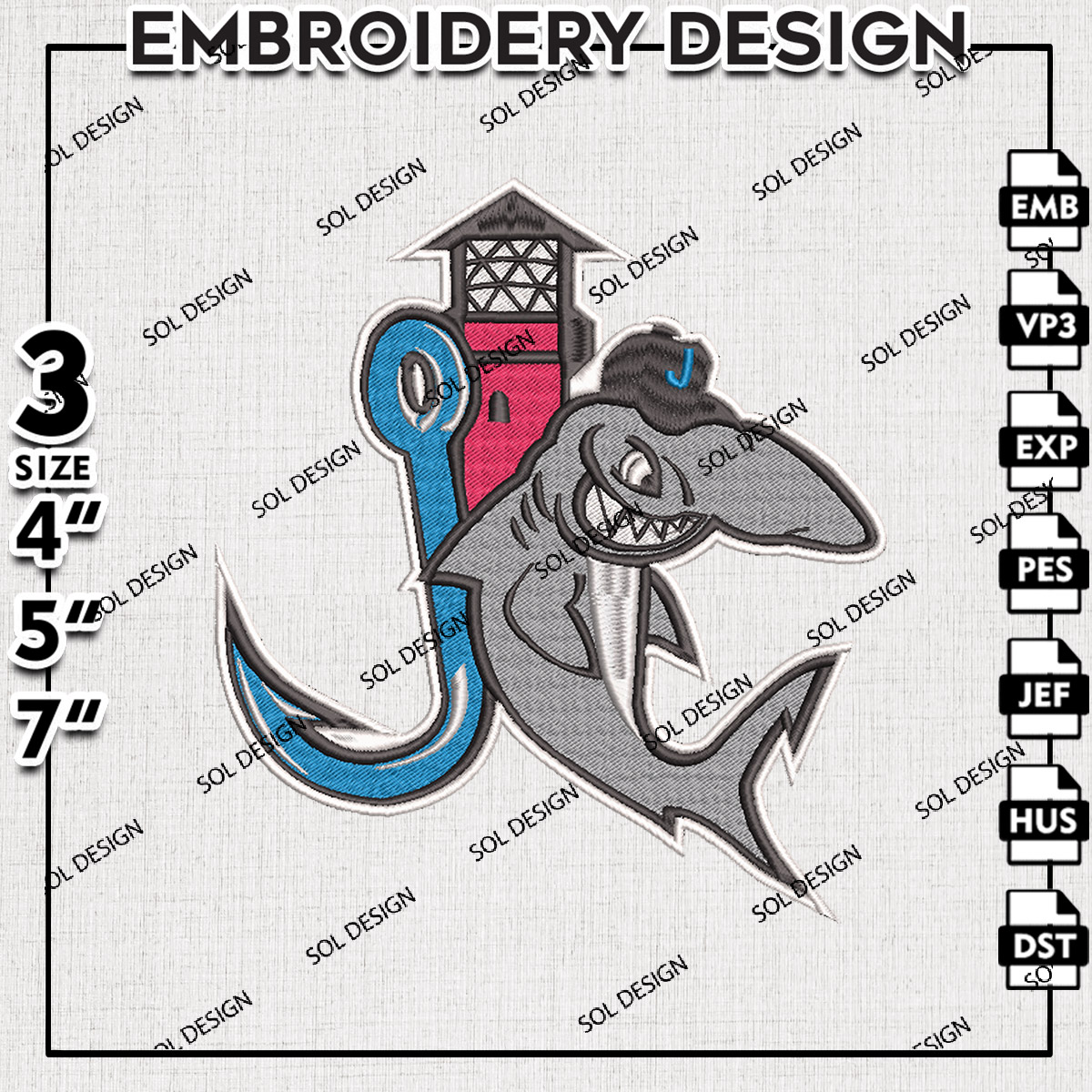 MiLB Jupiter Hammerheads Logo Embroidery Files, Minor League Baseball ...