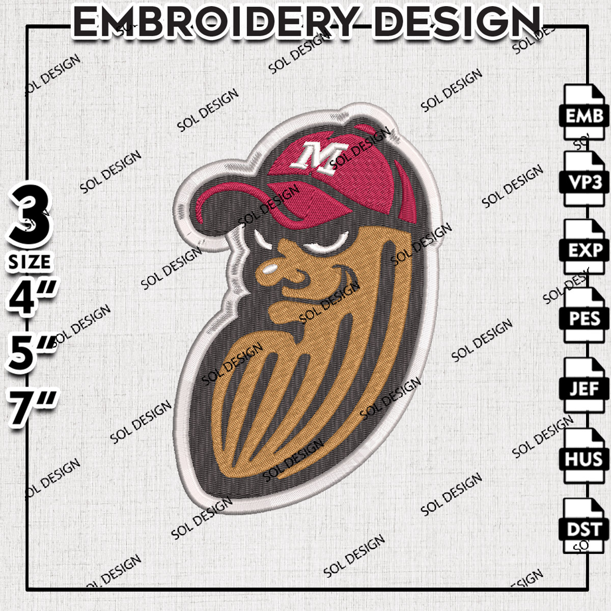 MiLB Modesto Nuts Logo Embroidery Files, Minor League Baseball Logo ...