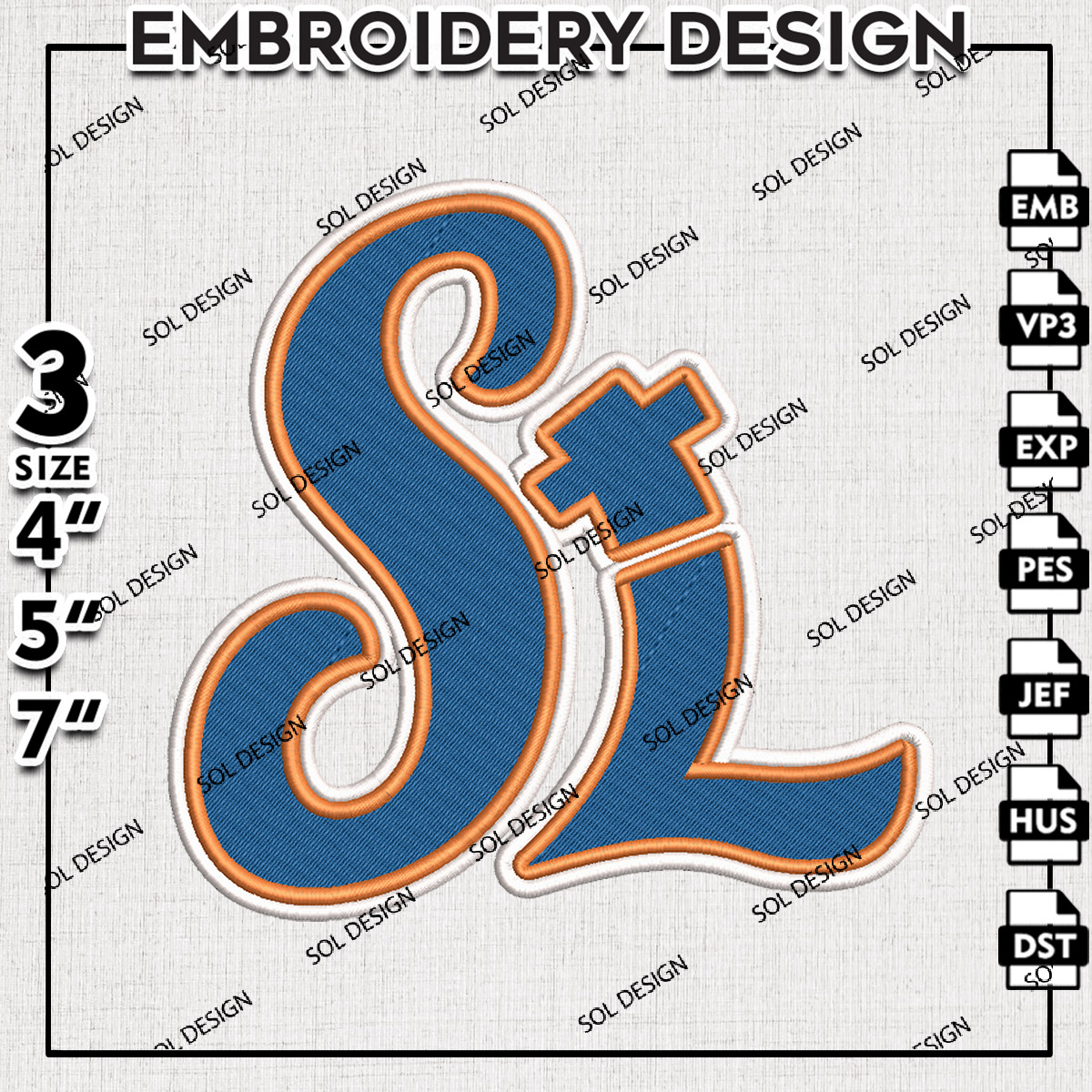 MiLB St. Lucie Mets Logo Embroidery Files, Minor League Baseball Logo ...