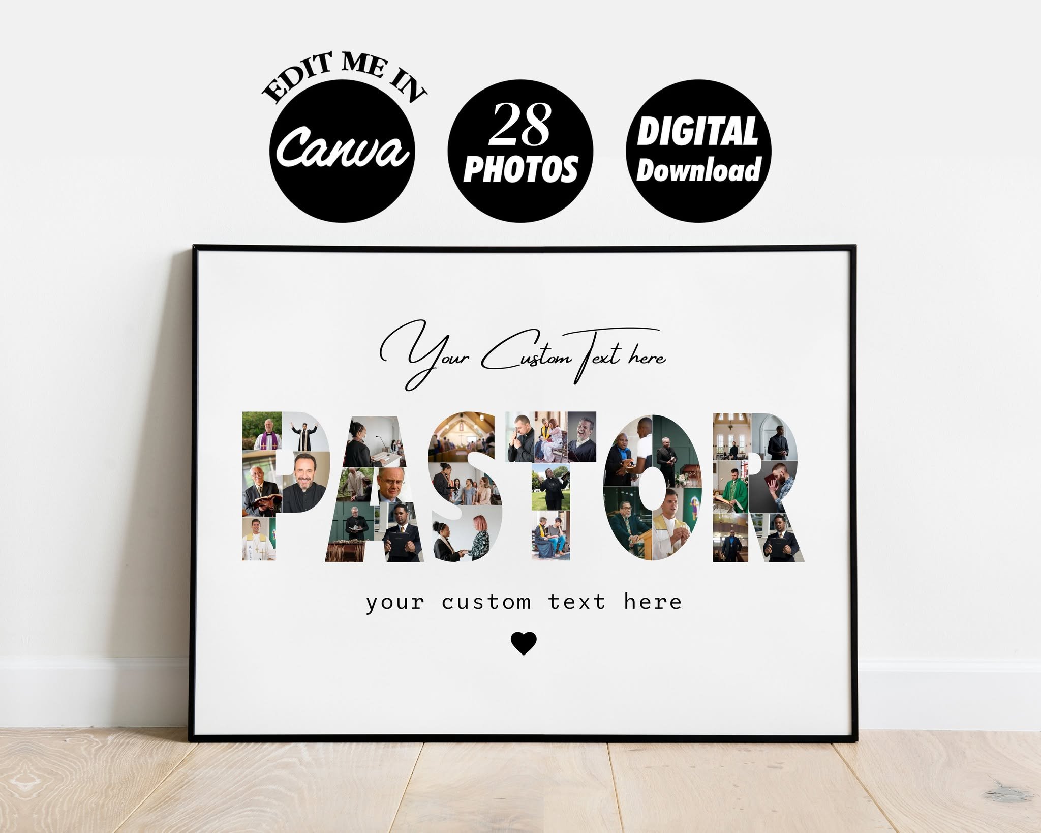 DIGITAL Pastor Photo Collage Template, Church Group Gifts, Appreciation ...
