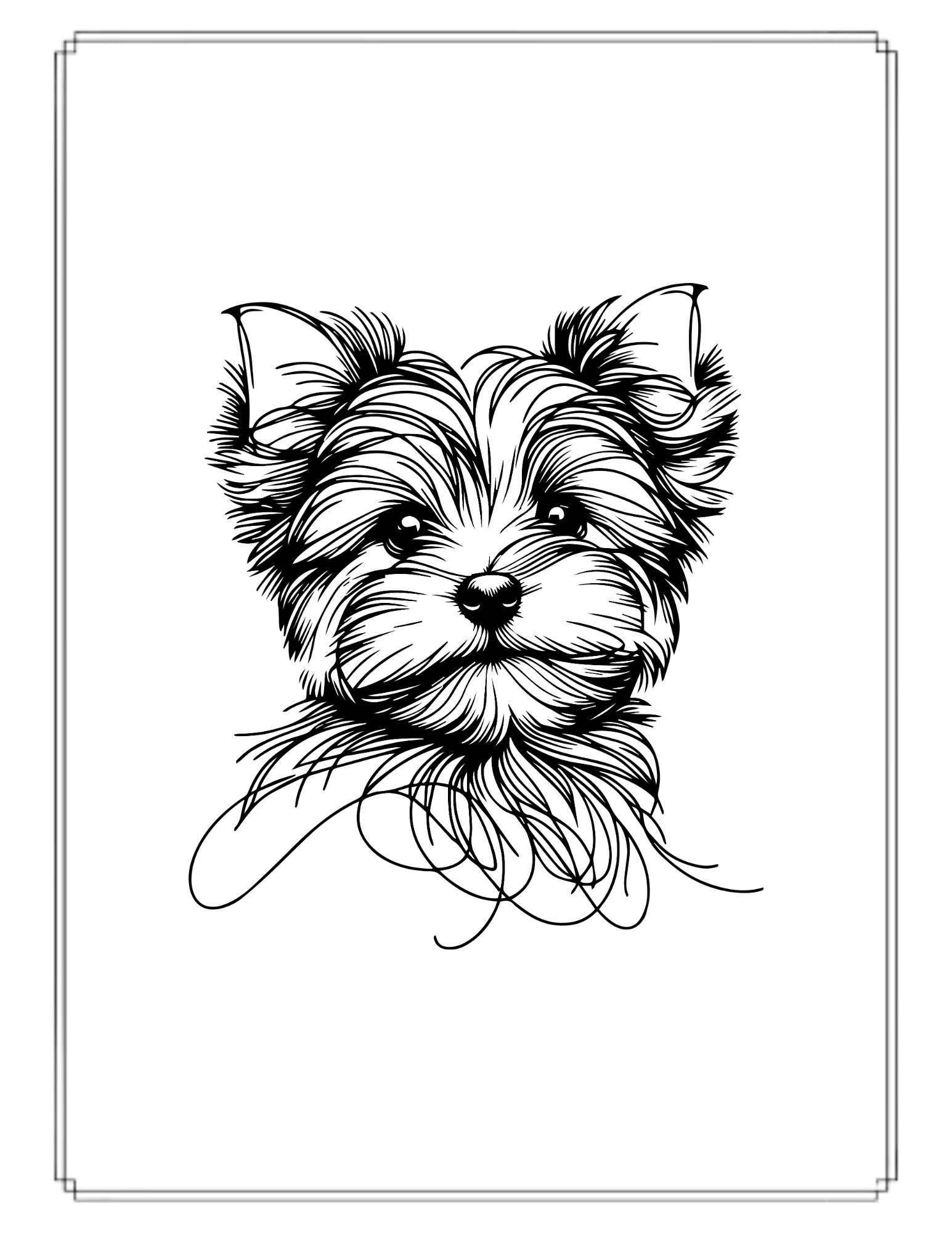 YORKSHIRE TERRIER Printable Notecard .2 - Payhip