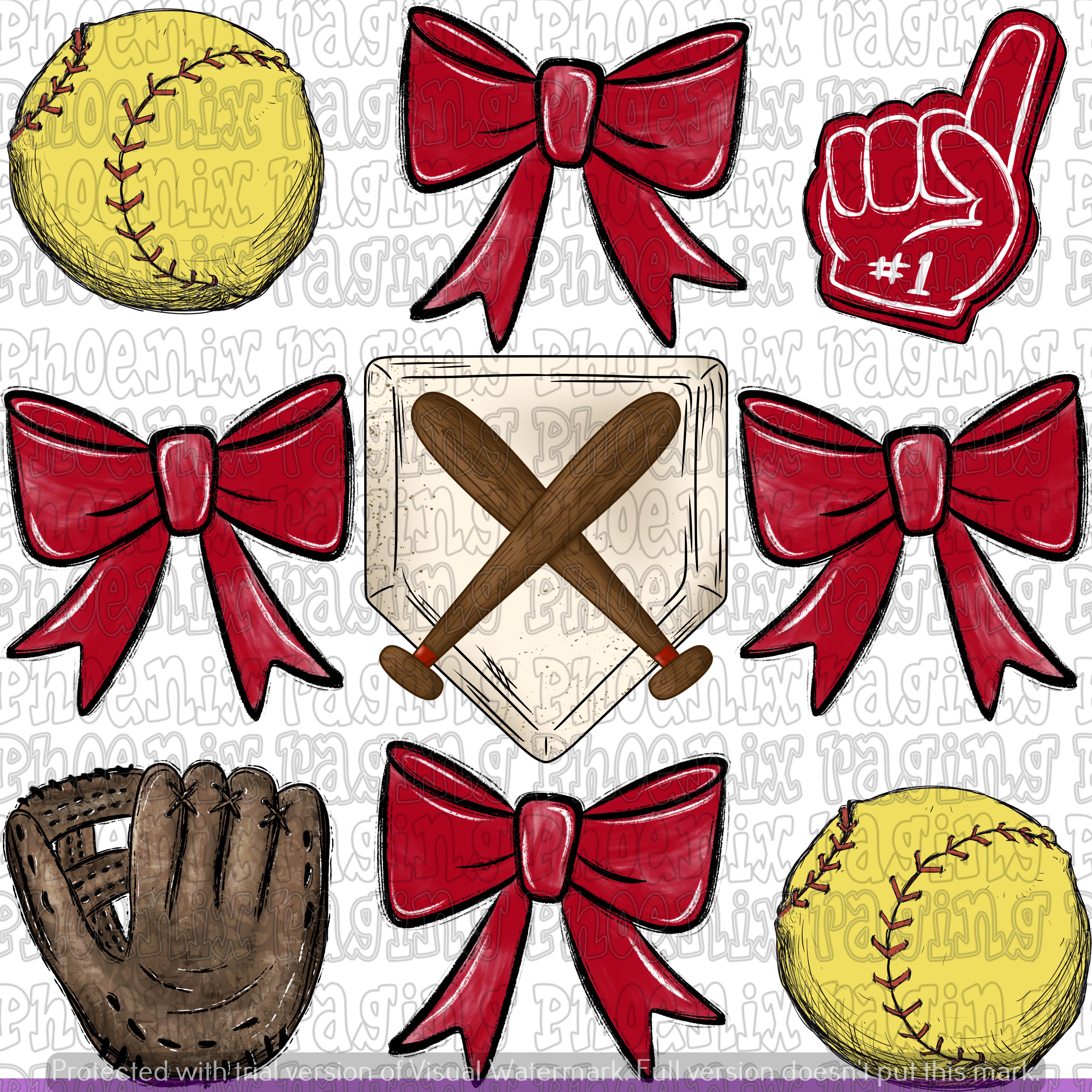 SOFTBALL COLLAGE-RED BS118D - Payhip