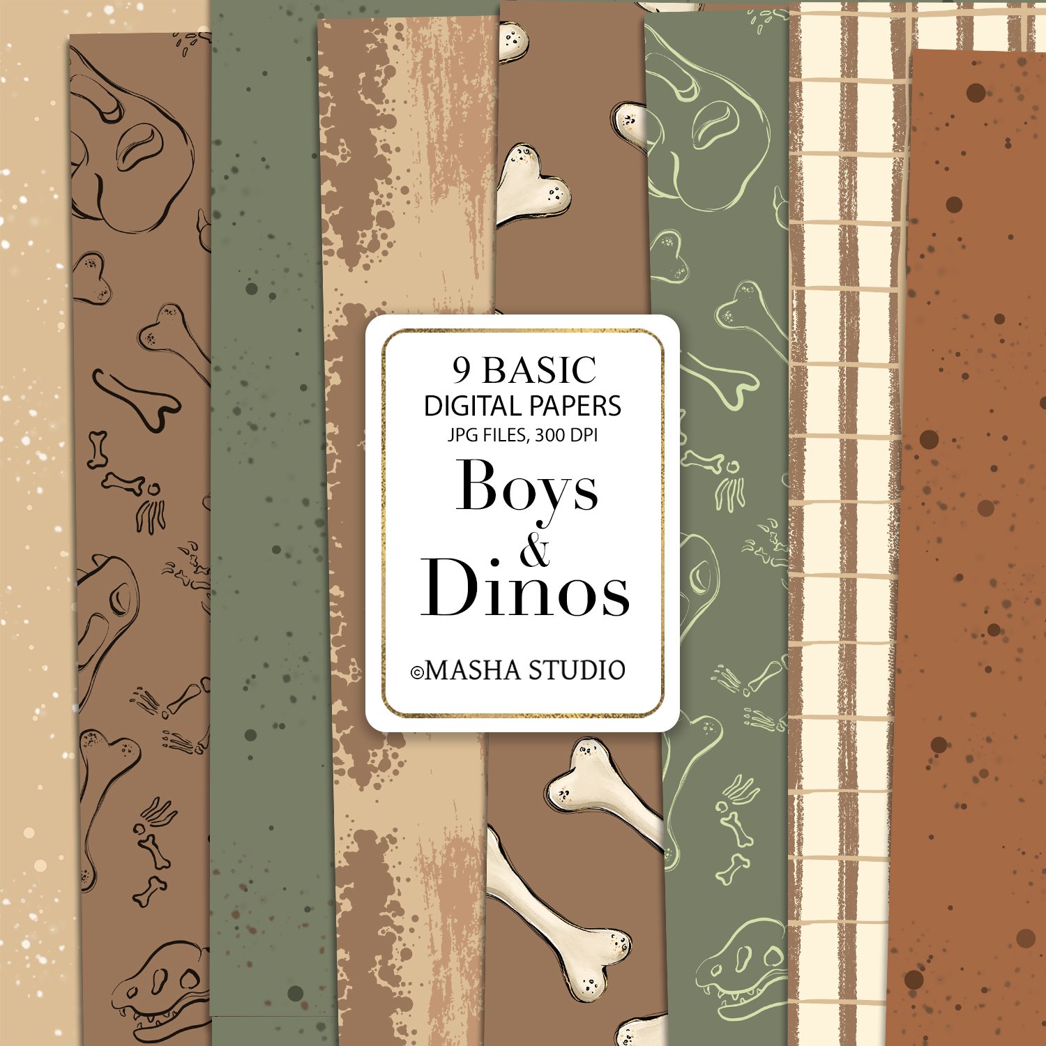 Boys & Dinos Basic Seamless Digital Papers - Payhip