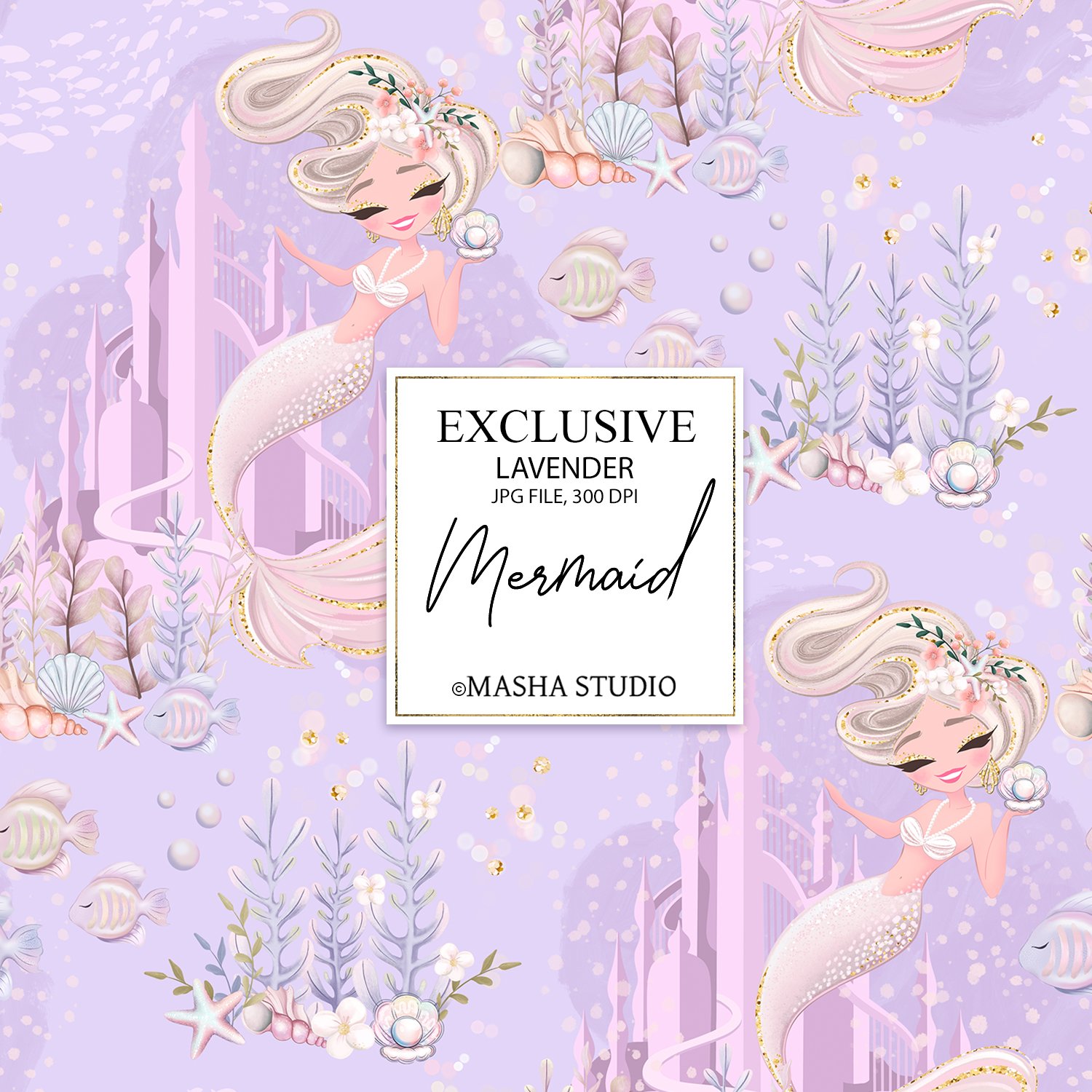 Exclusive Lavender Mermaid Digital Papers - Payhip