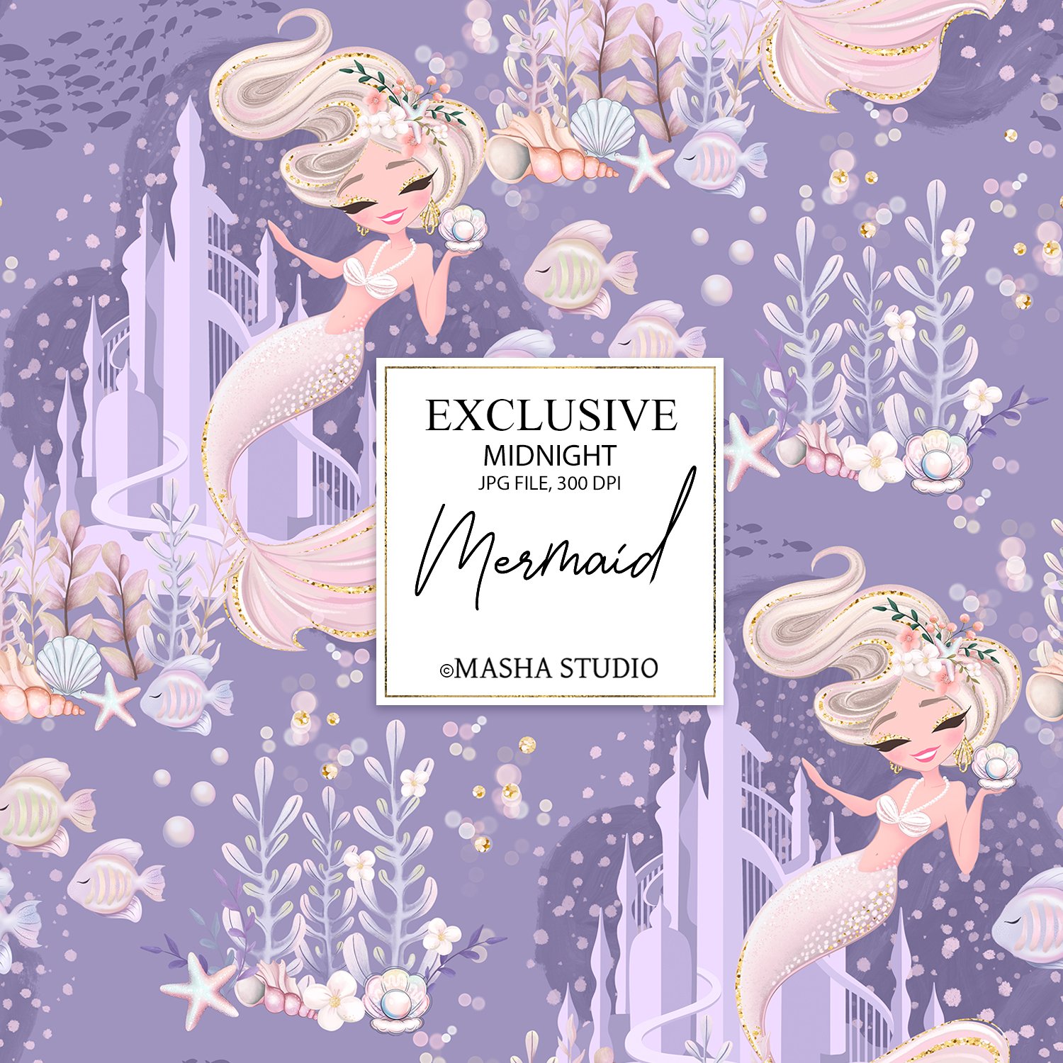 Exclusive Midnight Mermaid Digital Papers - Payhip