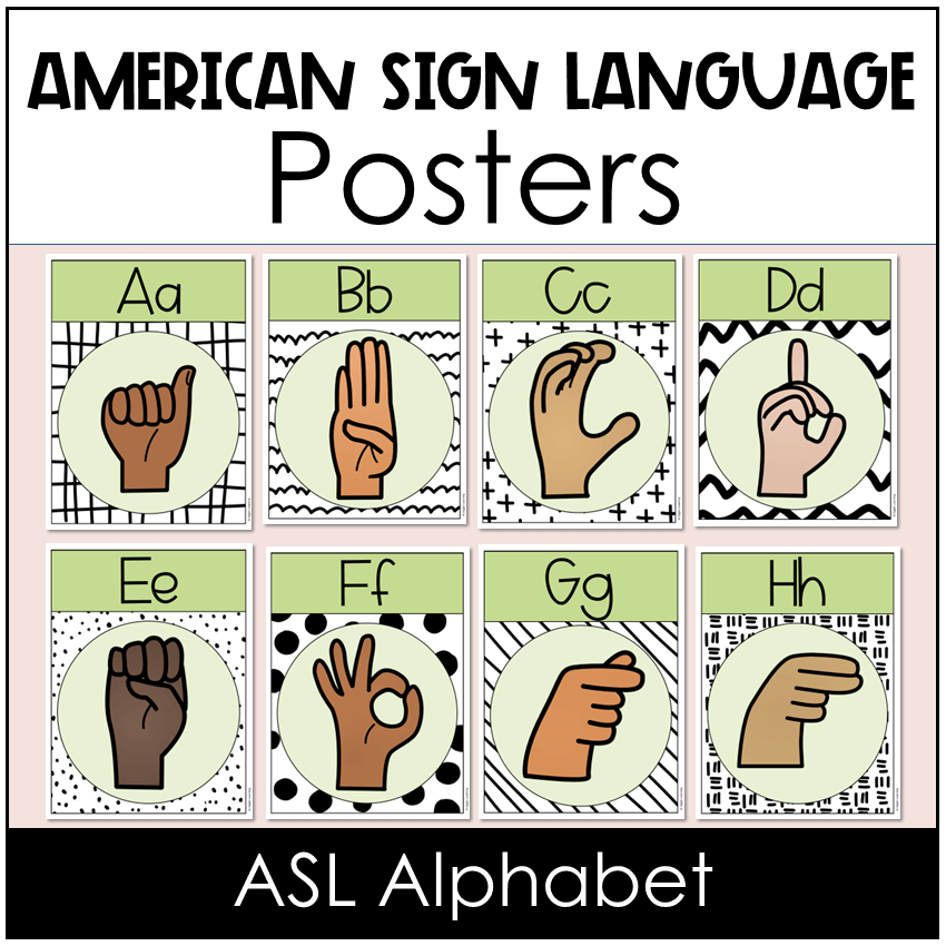 ASL American Sign Language Posters Deaf Awareness Month