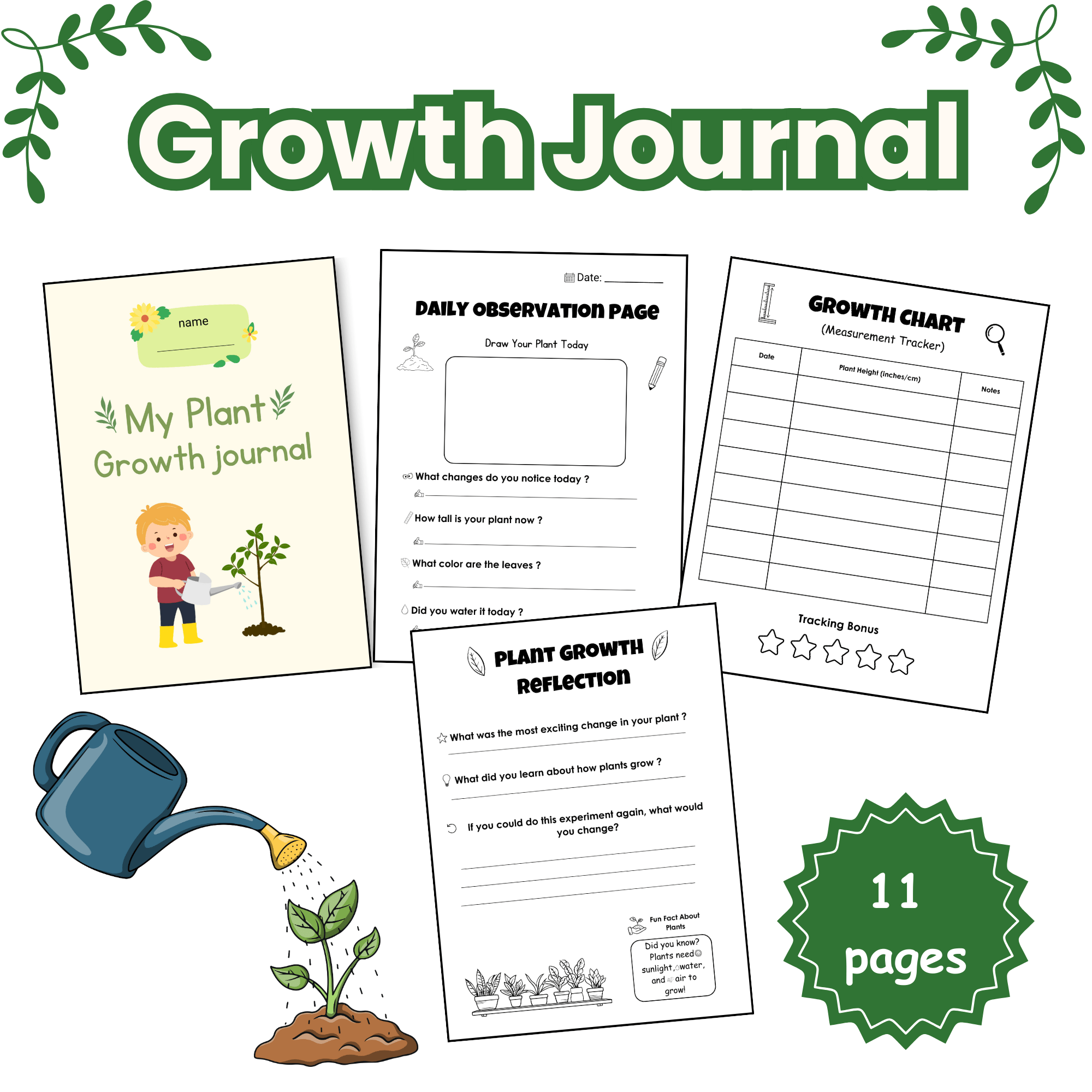 My Plant Growth Journal – Spring Interactive Notebook for Science Notes ...