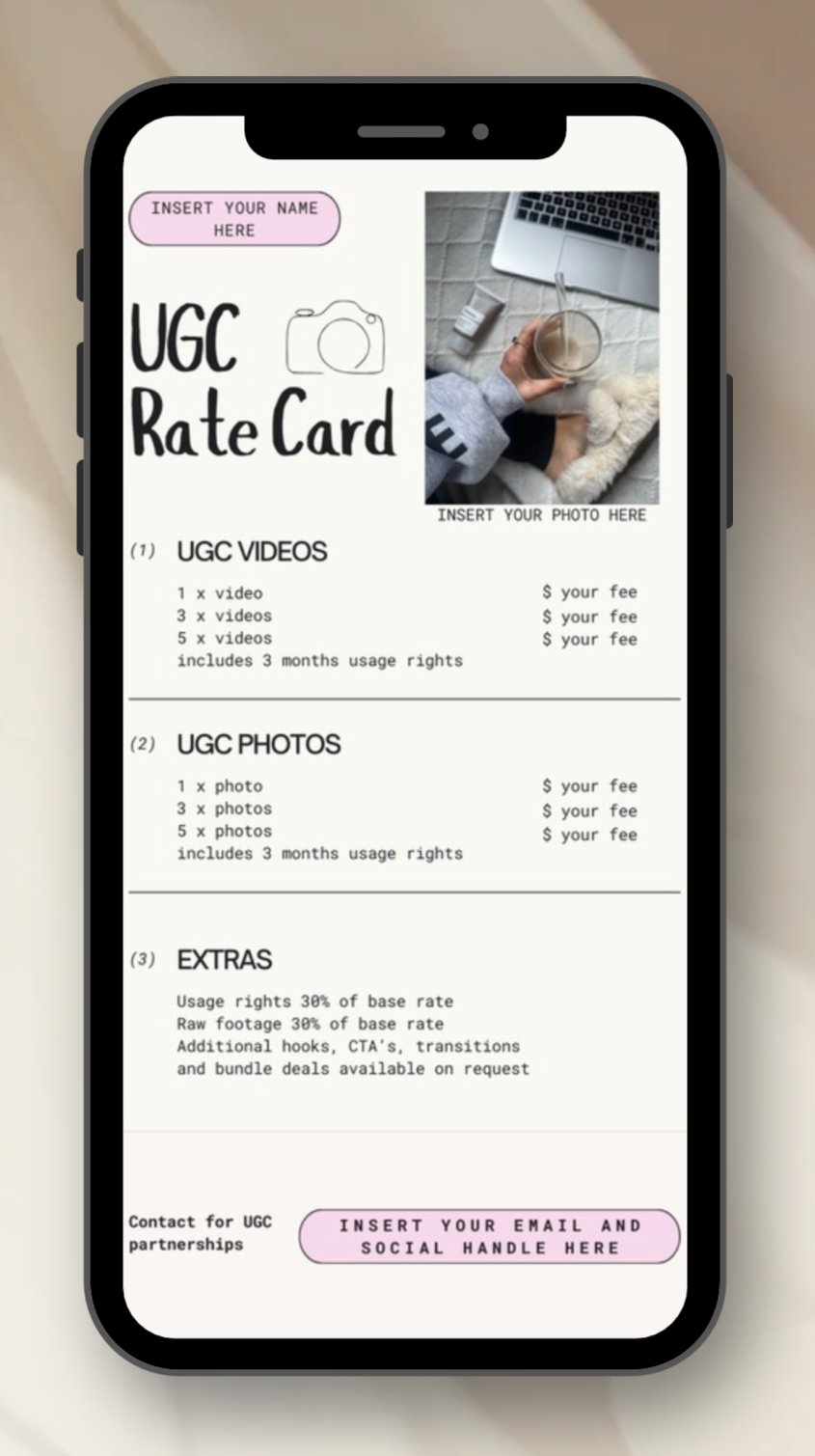 UGC Rates Card Template - Payhip