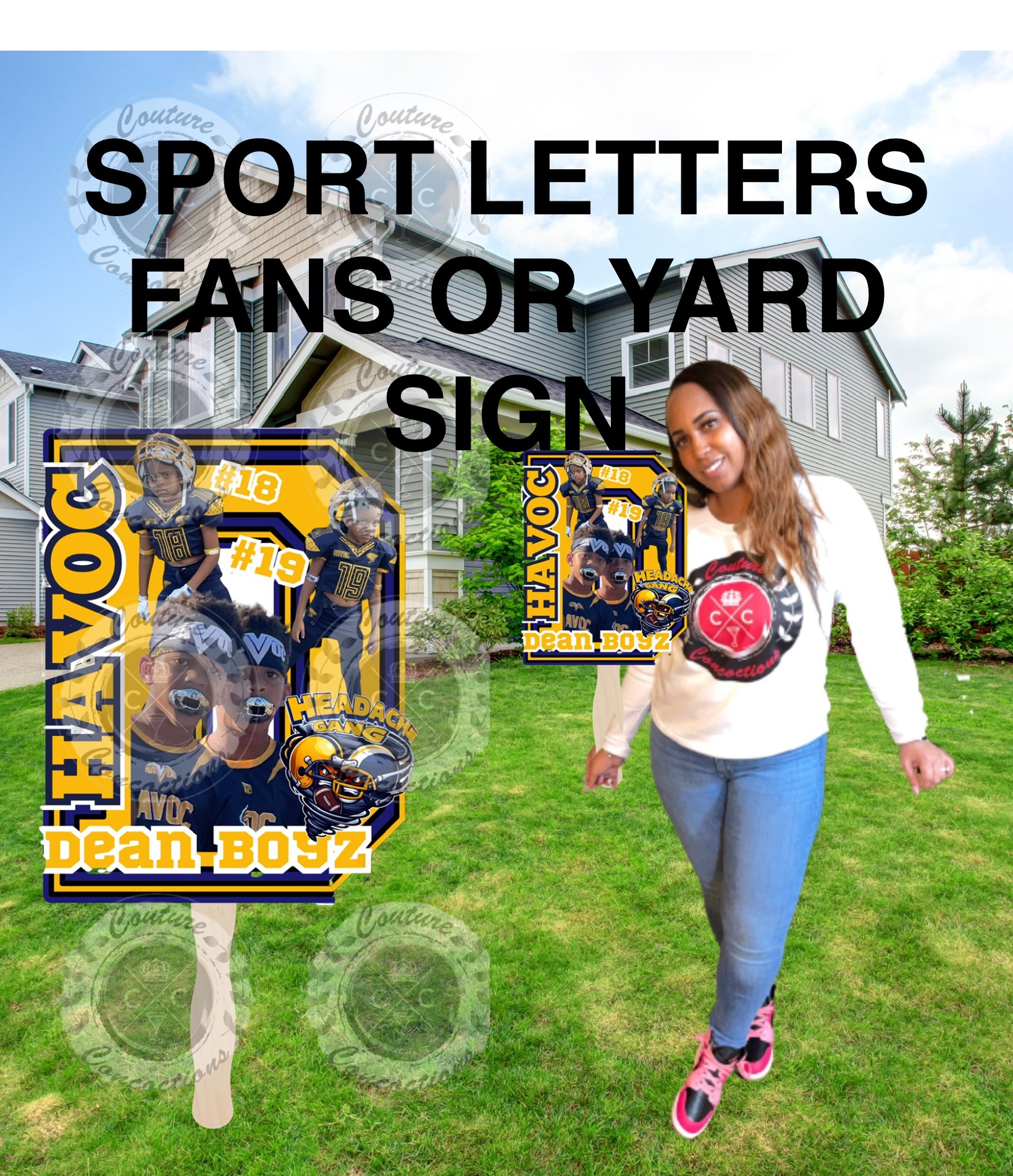 Custom Sport Spirit Letter Fans (11x14) - Payhip
