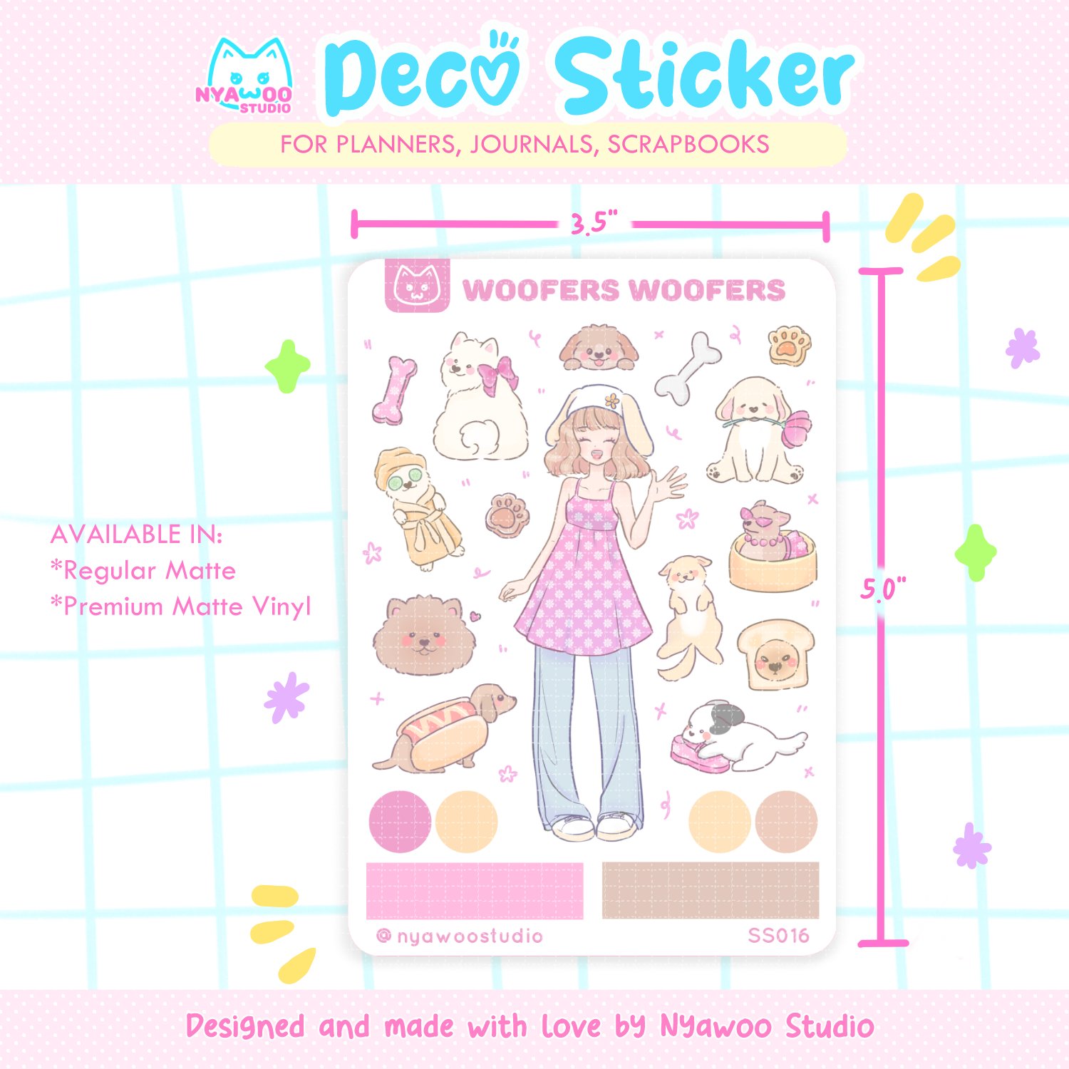 Woofer Woofers Sticker Sheet for Planners, Scrapbooks, and Journals ...