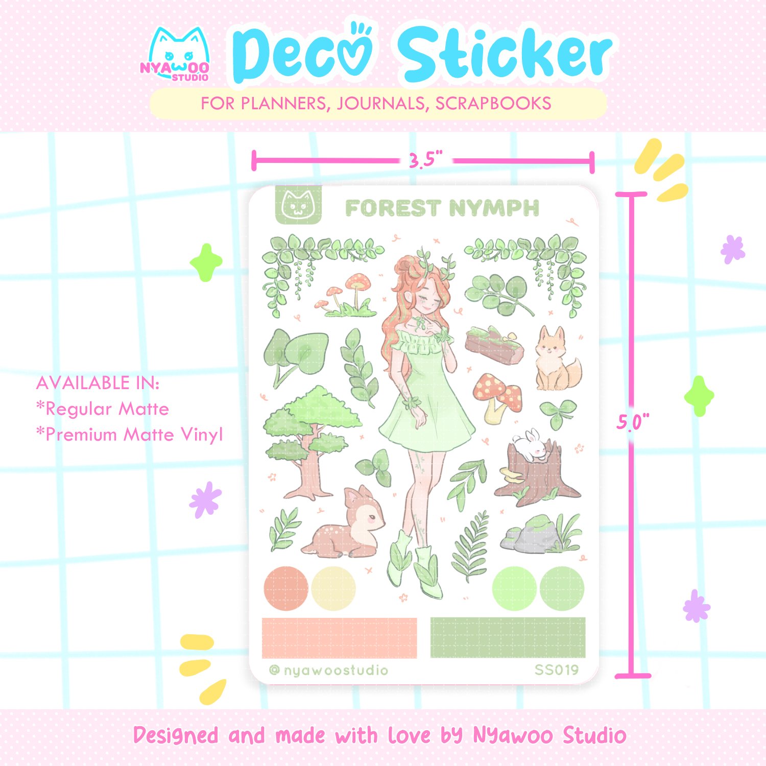 Forest Nymph Sticker Sheet for Planners, Scrapbooks, and Journals ...