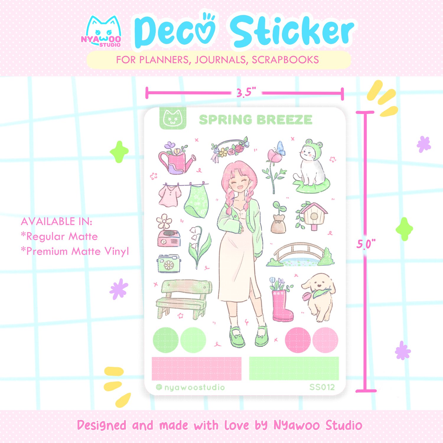 Spring Breeze Sticker Sheet for Planners, Scrapbooks, and Journals ...