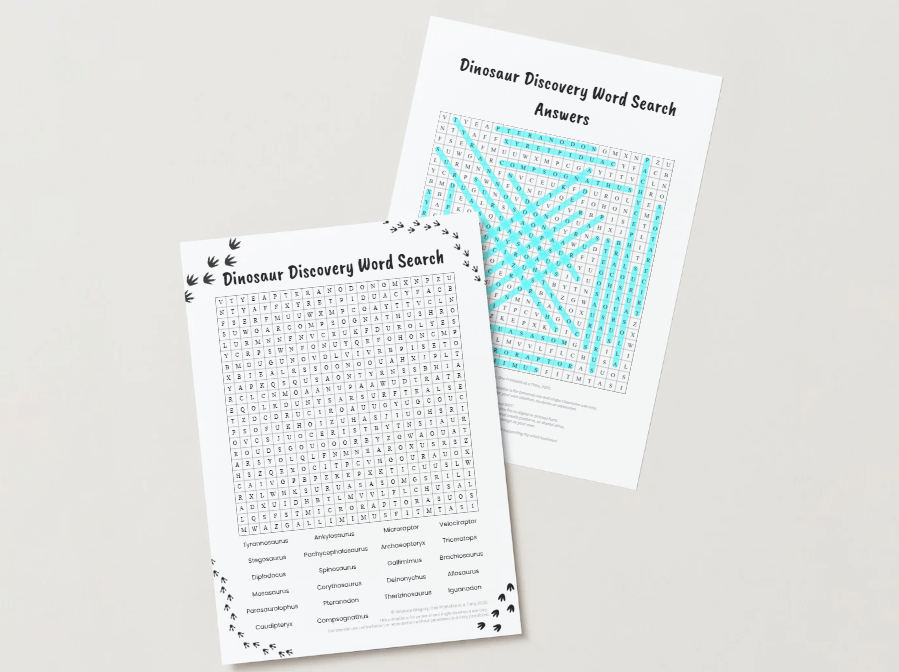 Dinosaur Discovery Word Search Bundle Printable | Fun Educational ...