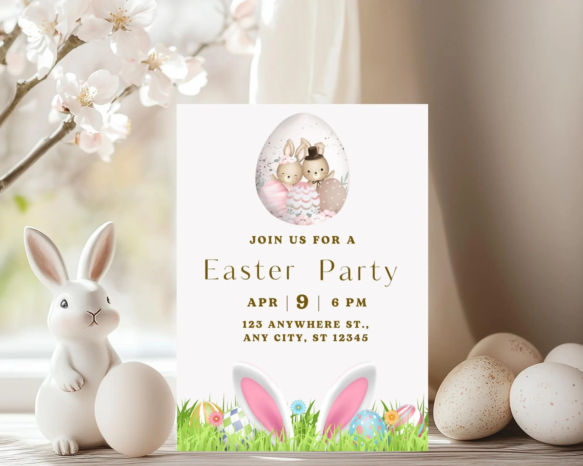 Printable Easter Party Invitation, Easter Invite, Editable Invitation ...