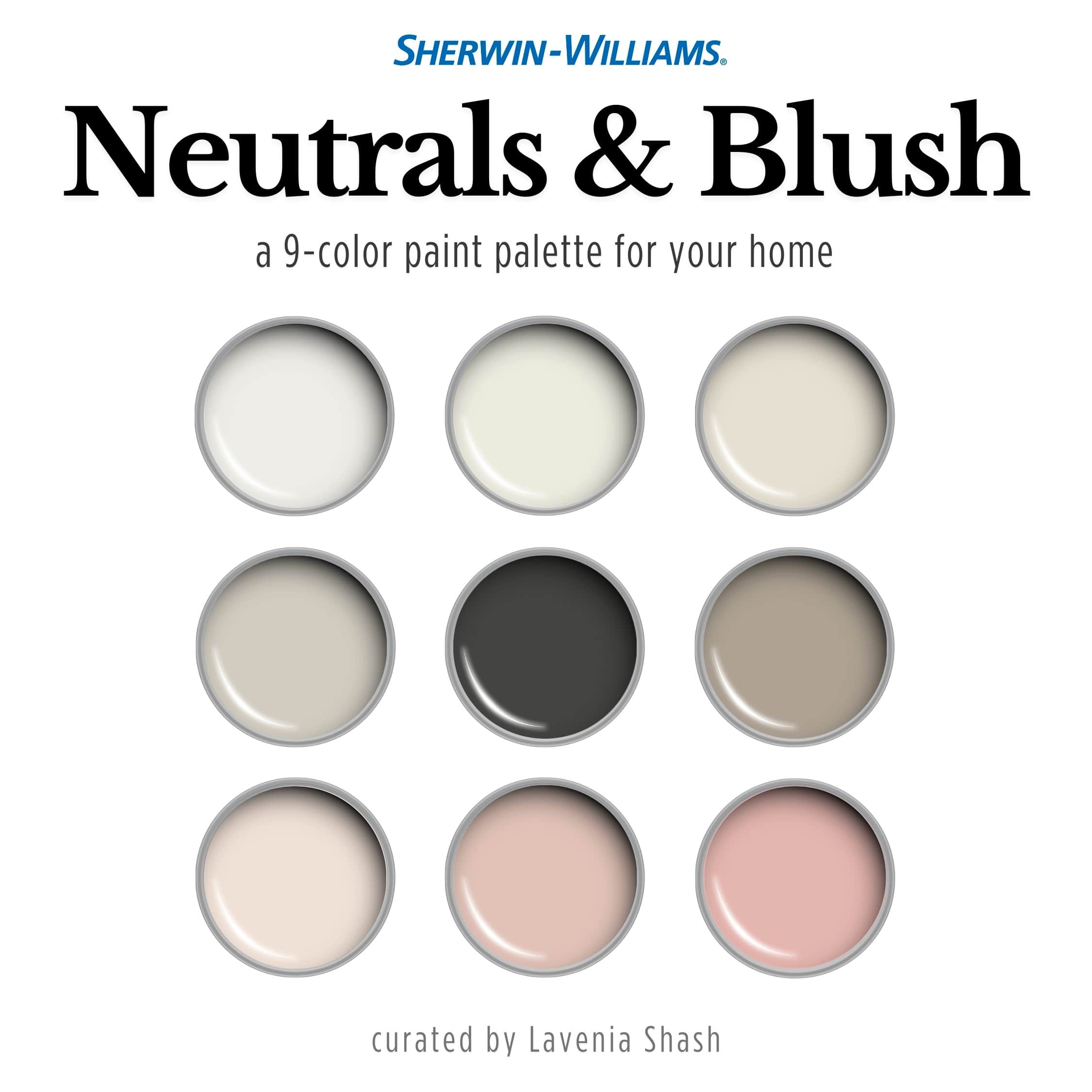 Neutrals and Blush Pinks - Sherwin Williams Paint Color Palette, Modern ...