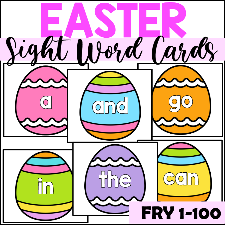 Easter Sight Word Cards for Fry 1-100