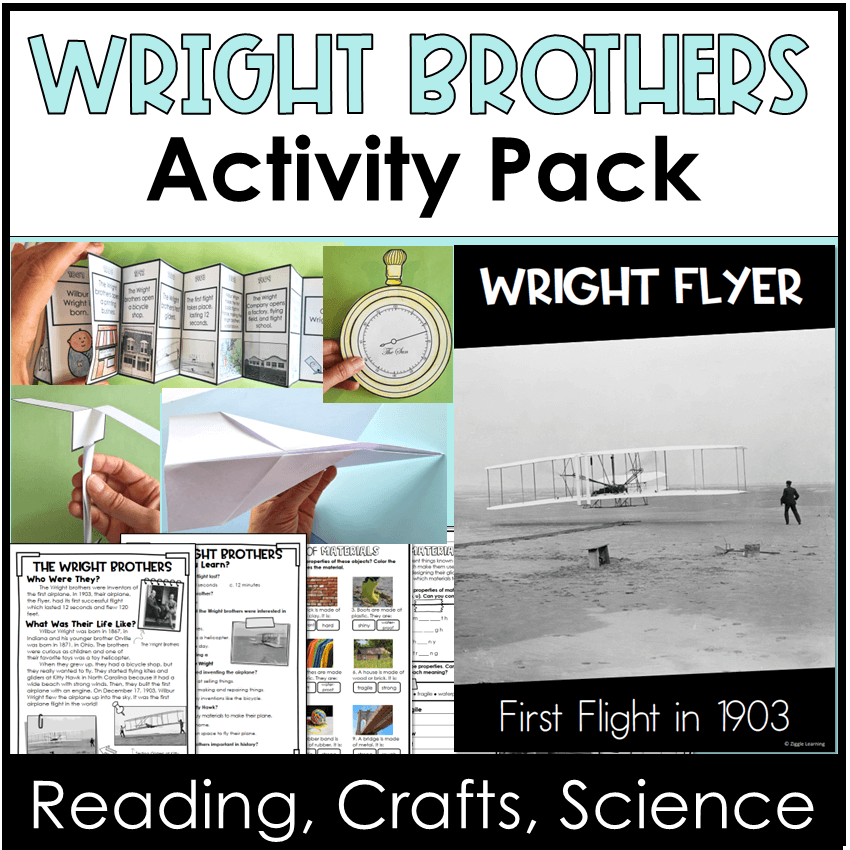 Wright Brothers Cross-Curricular Activity Pack Reading Crafts Science Math