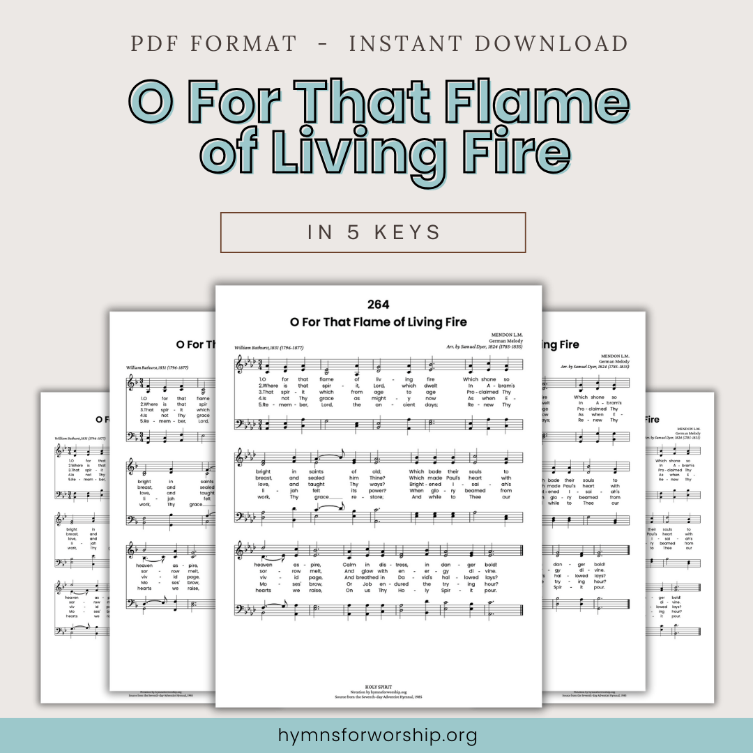SDAH No. 264 O for That Flame of Living Fire (PDF - 5 Keys)