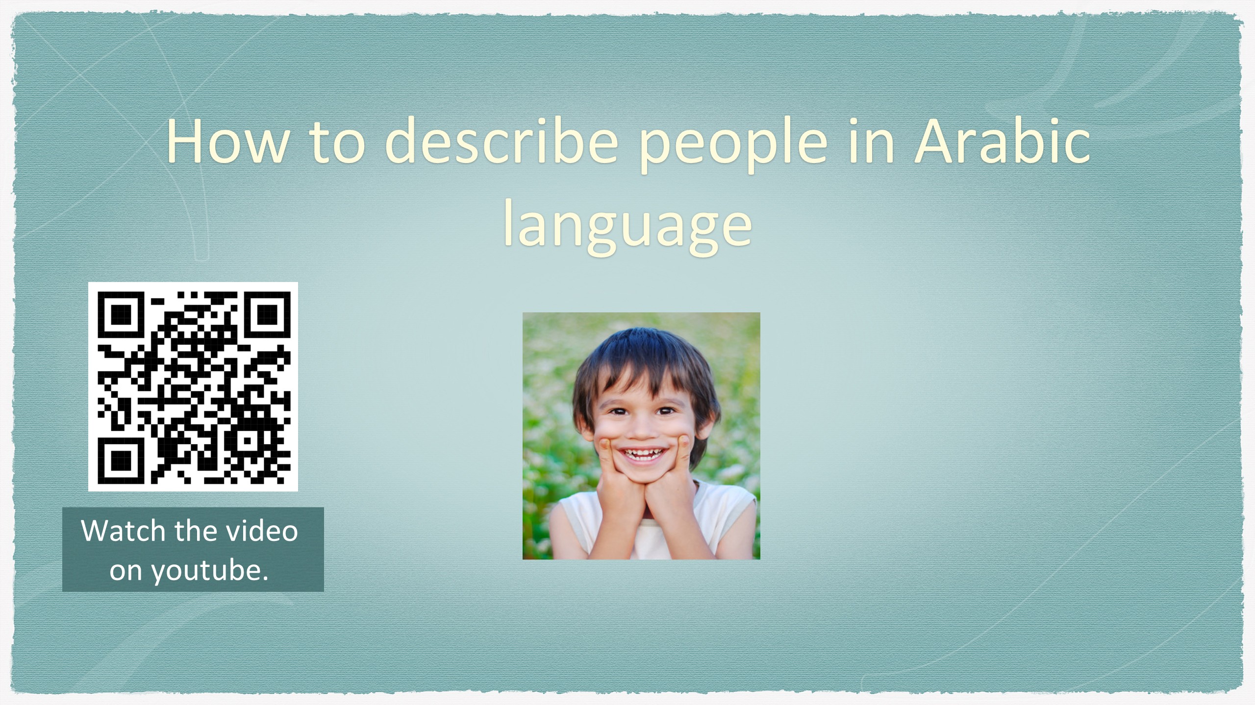 How to Describe People in Arabic | Arabic Adjectives & Descriptions ...