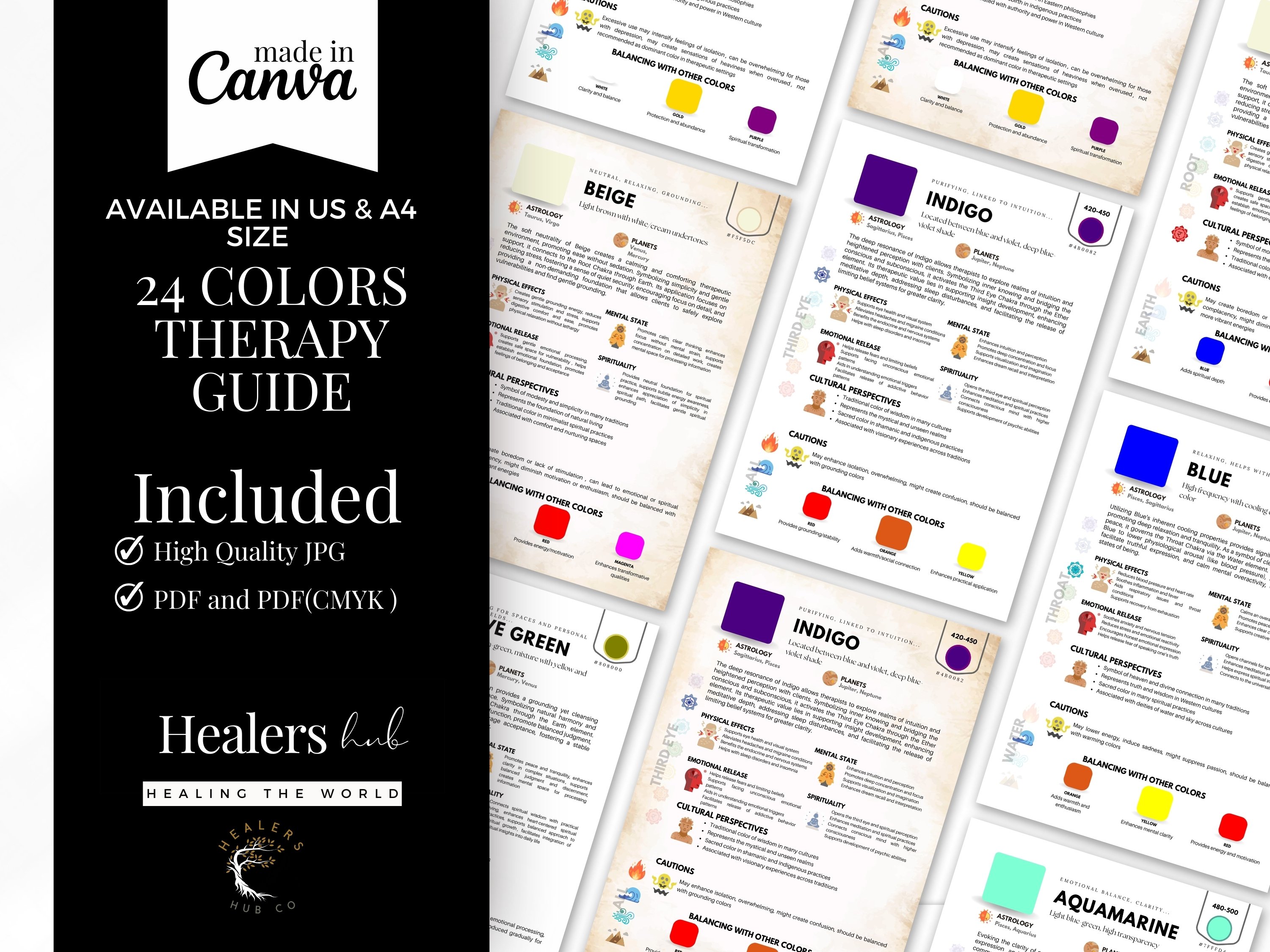 Complete Color Therapy Guide: 24 Color Fact Sheets & Reference Tables ...