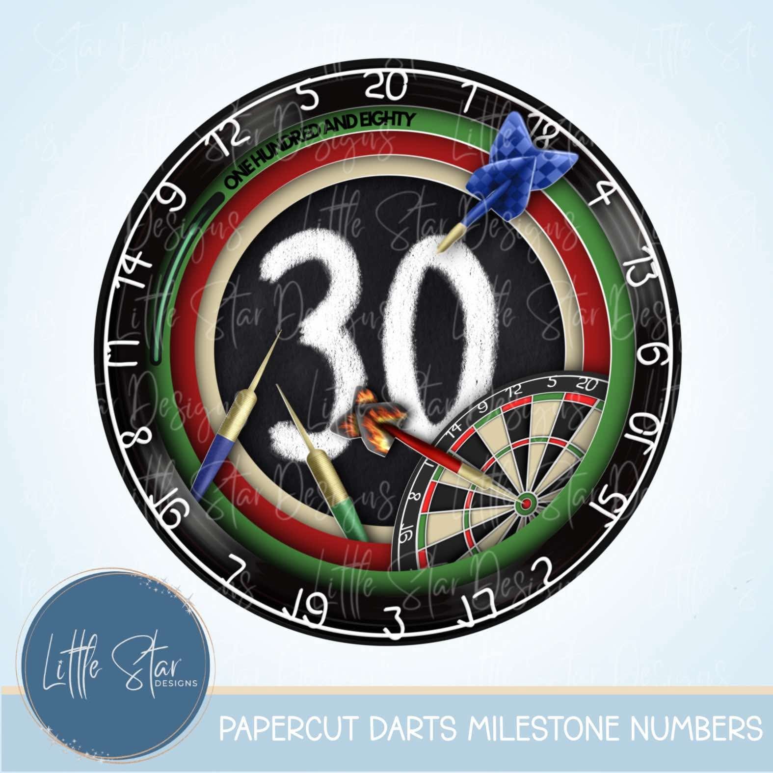 Papercut Darts Milestone Numbers - Payhip