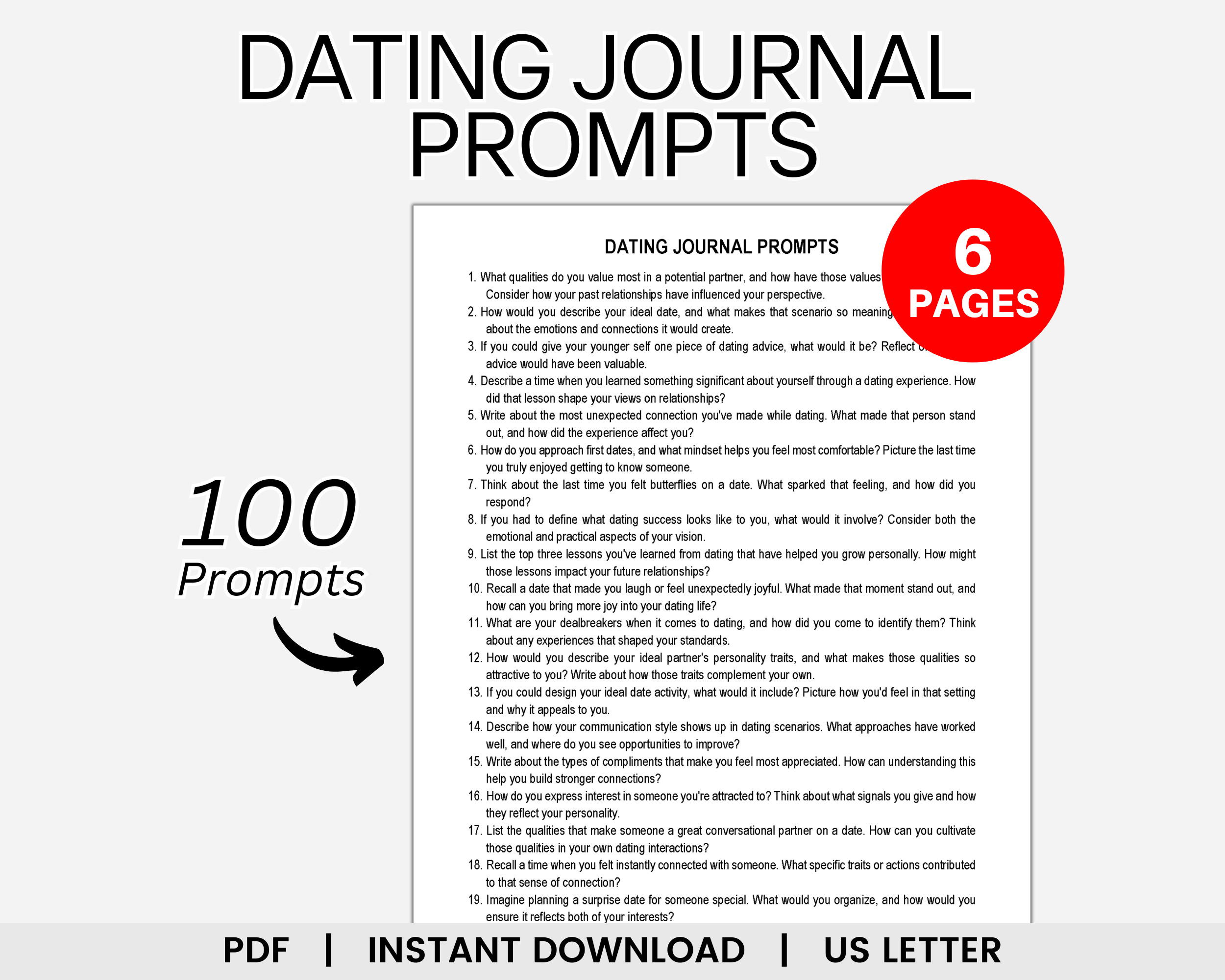 Dating Journal Prompts, Journal Prompts for Dating, Dating Prompts ...