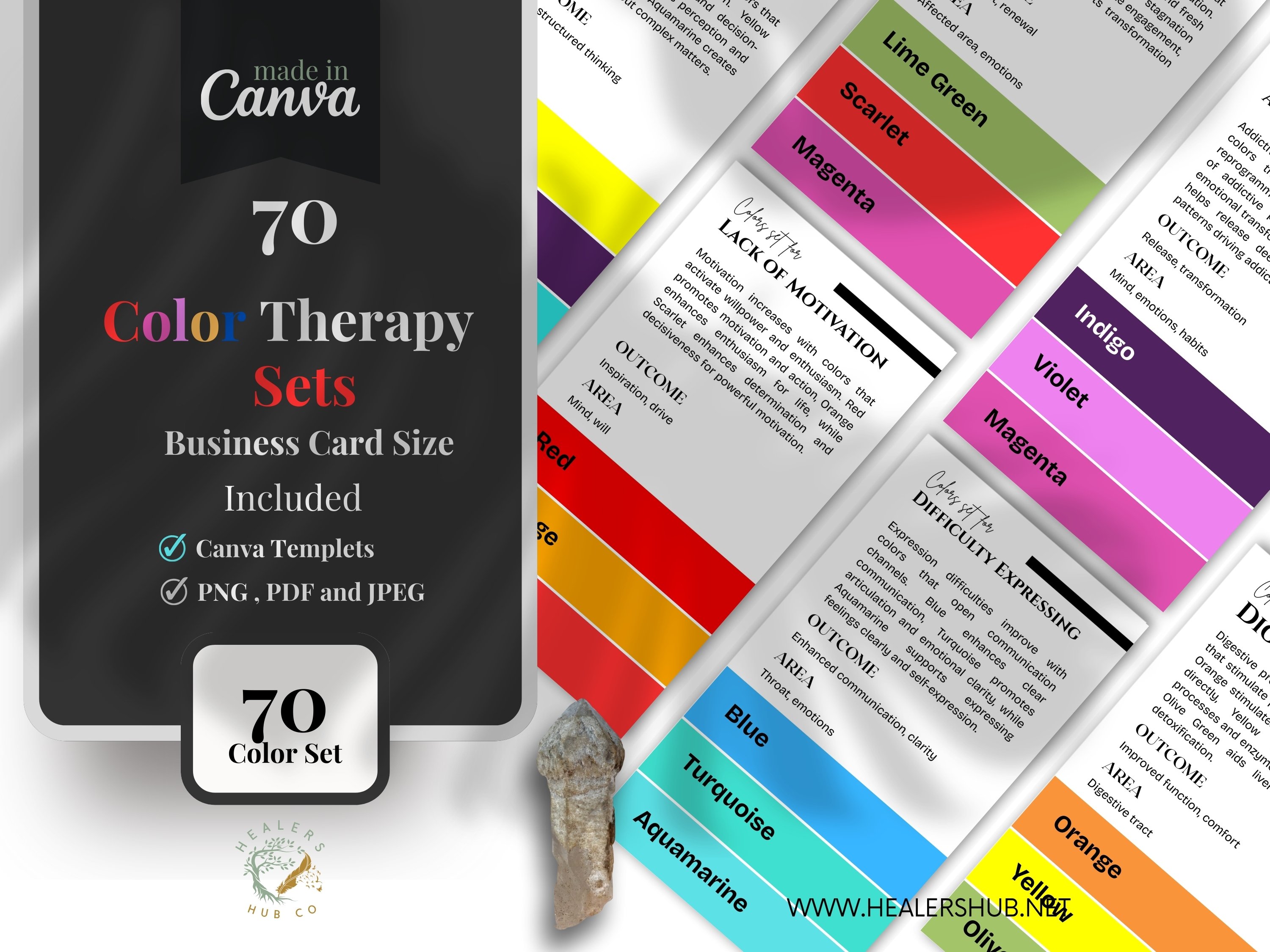 70 Color Therapy / chromotherapy Cards: Complete Guide for Healing ...