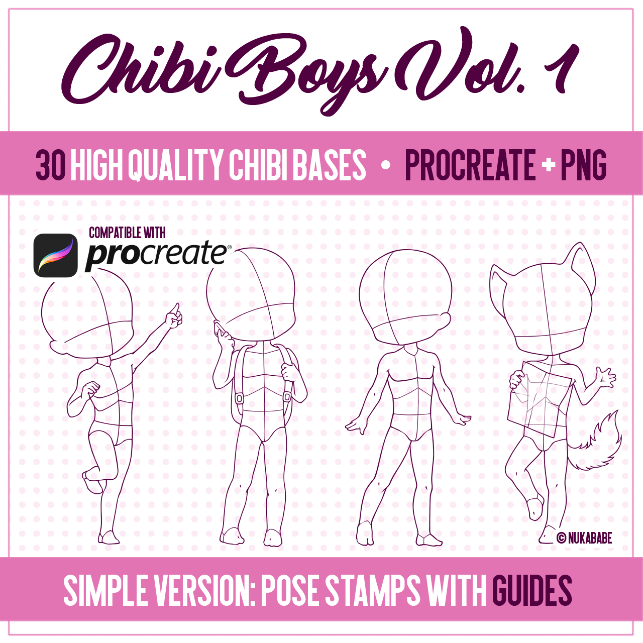 Chibi boy bases vol. 1 [Procreate PNG] - Payhip