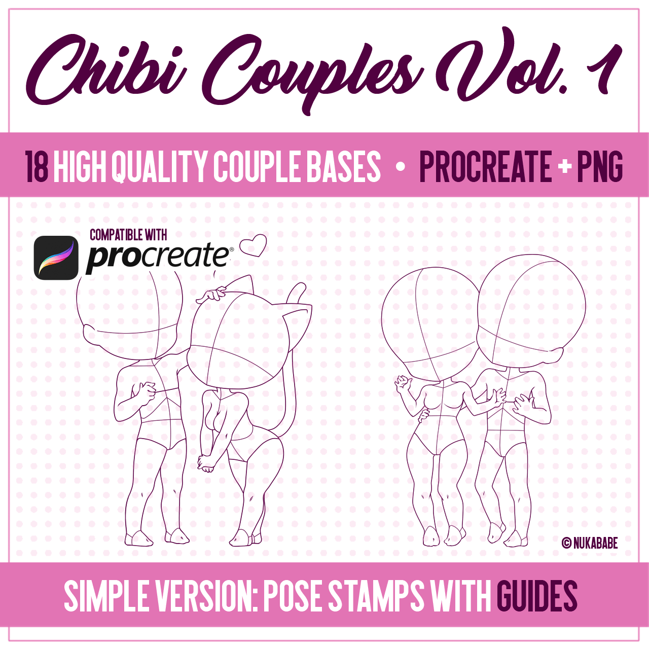 Chibi couples bases vol. 1 [Procreate PNG] - Payhip