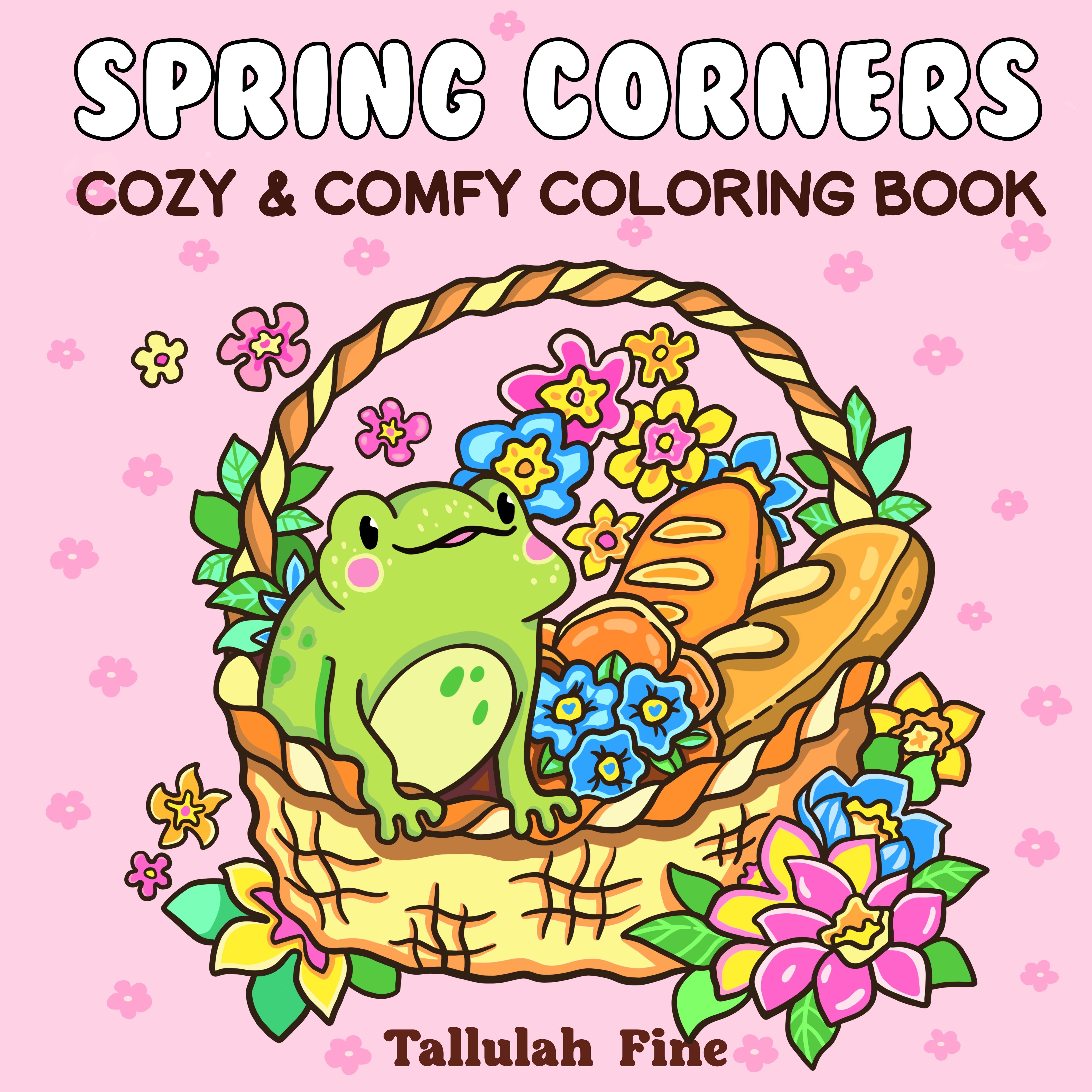 Spring Corners: Cozy & Comfy Coloring Book Featuring Simple and Cute ...