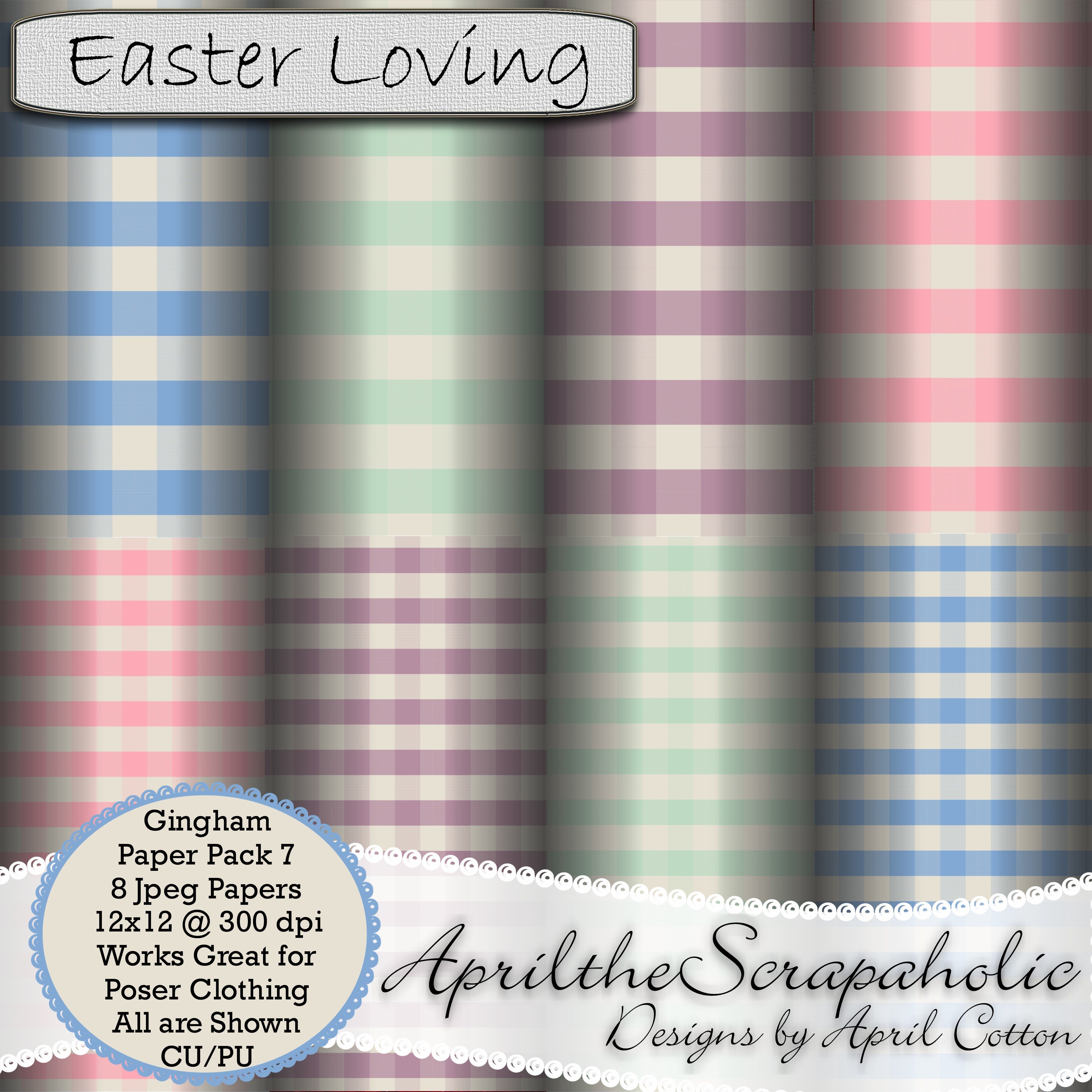 Easter Loving - Gingham Paper Pack 7 - Payhip