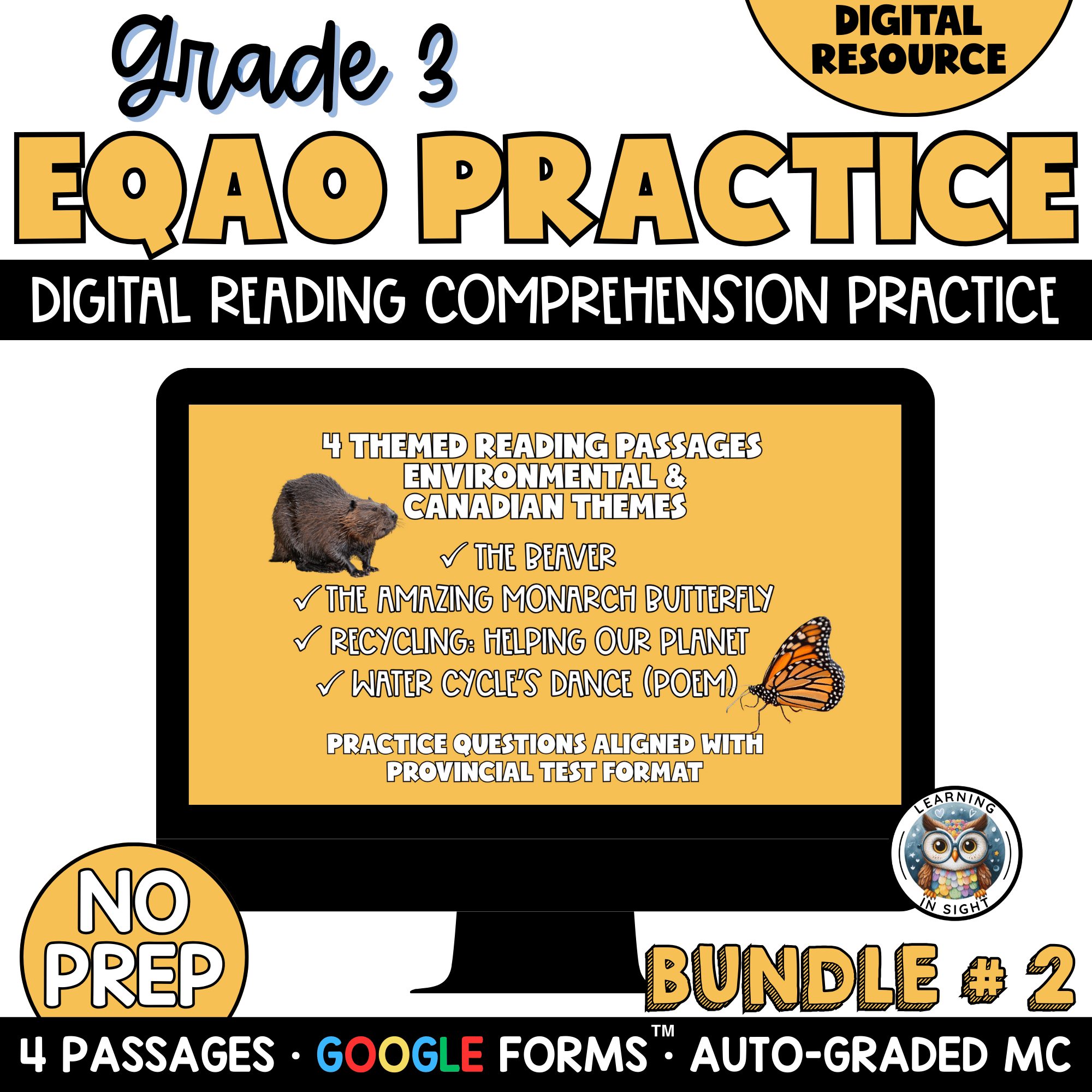 Grade 3 EQAO Digital Language Practice Bundle 2 | Canadian Content ...