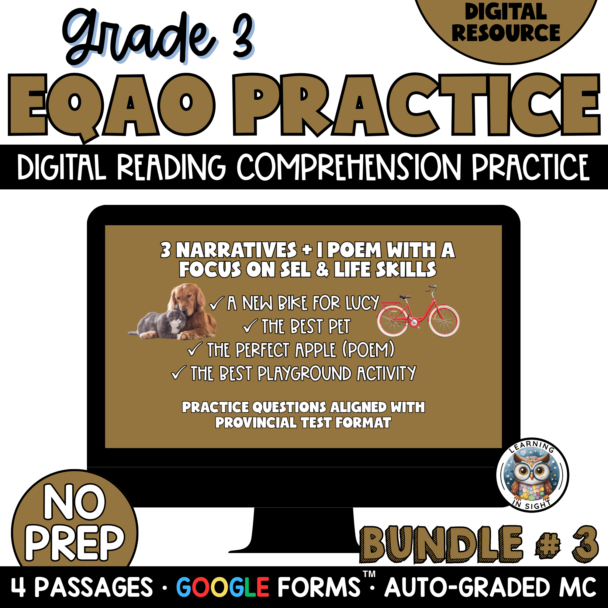 Grade 3 EQAO Digital Language Practice Bundle 3 | SEL & Writing ...
