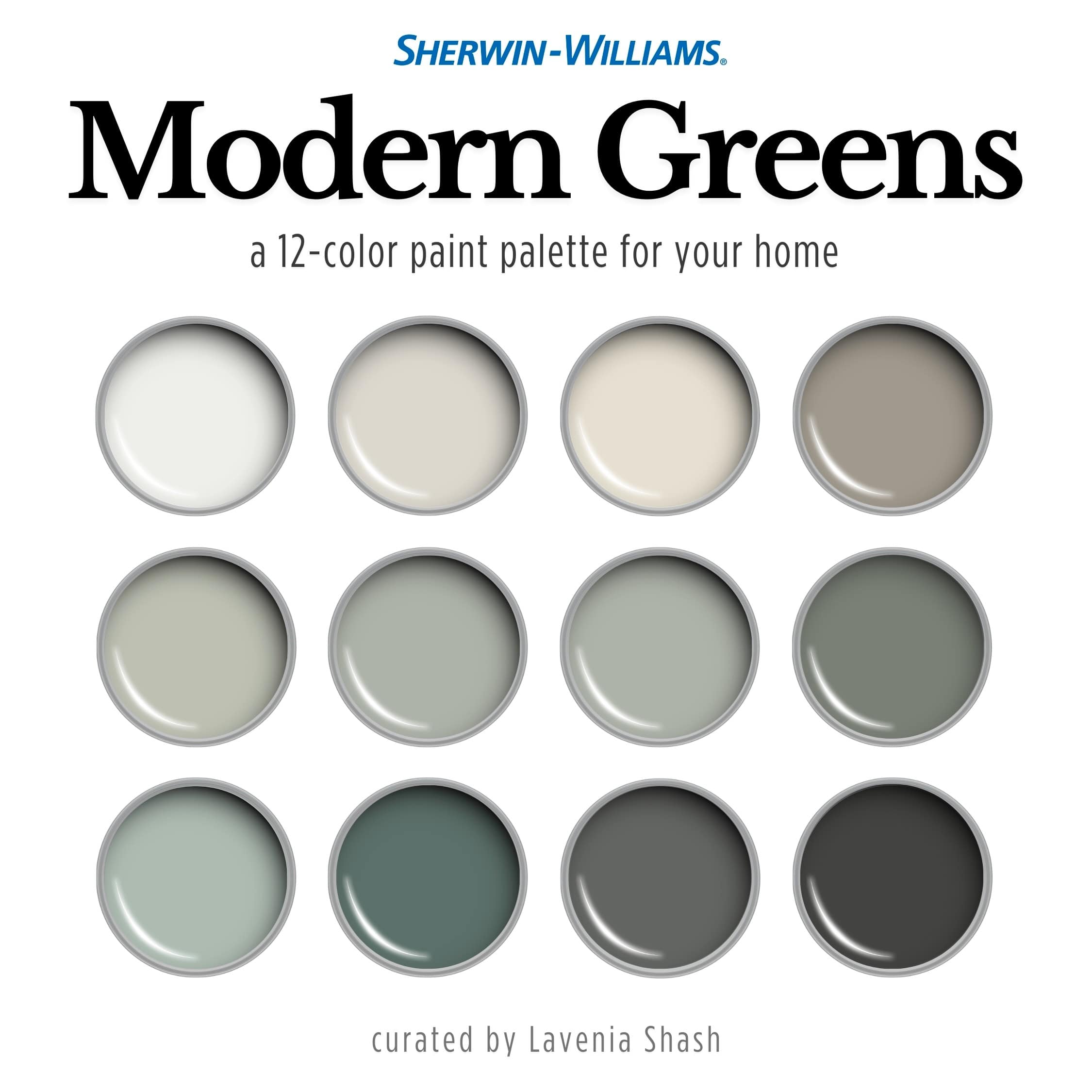 Modern Greens And Neutrals: Sherwin Williams Paint Color Palette For ...