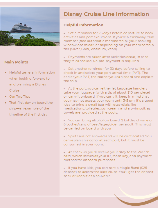 Disney Guide - Disney Cruise Line 2025/2026 - Payhip