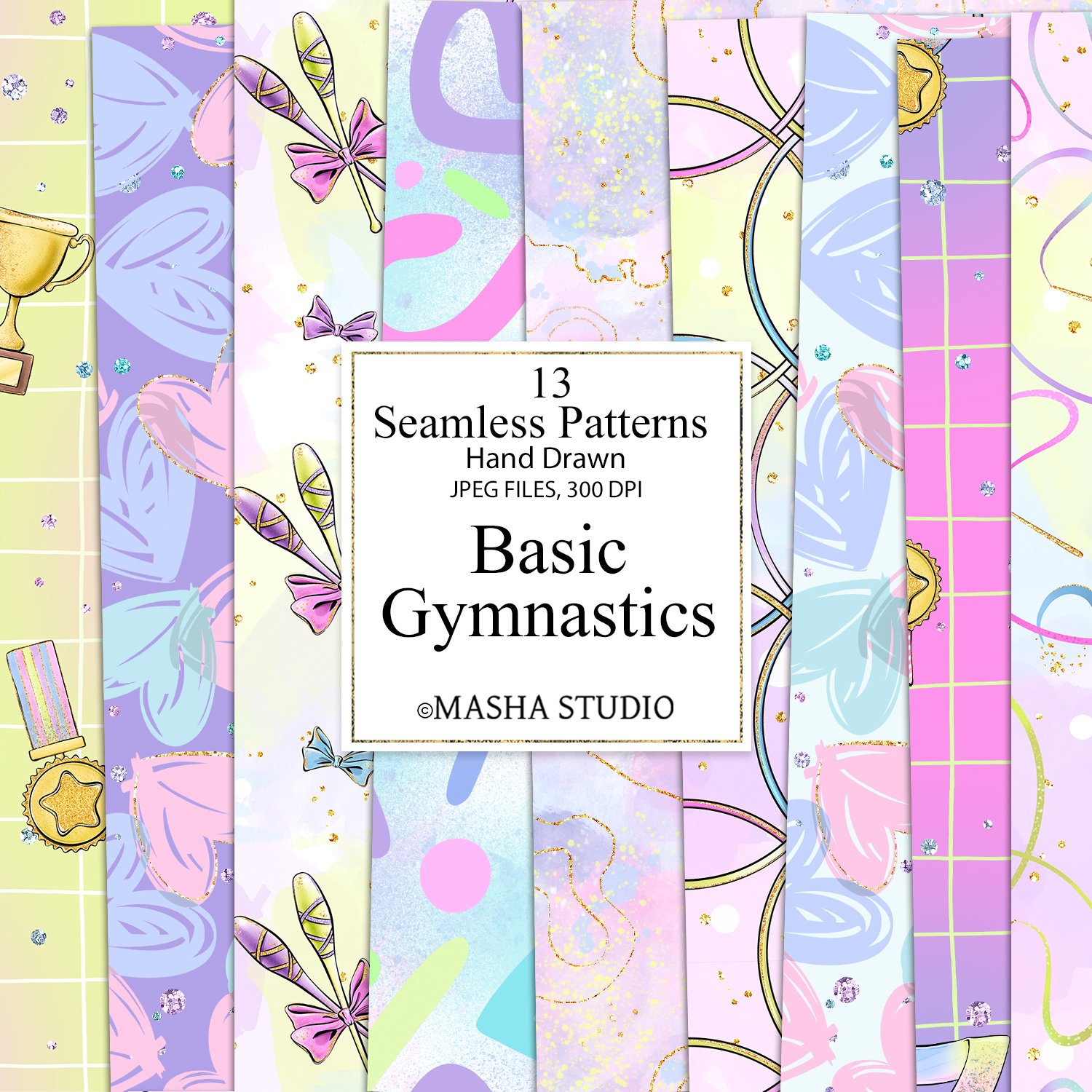 Gymnastics Basic Seamless Digital Papers - Payhip