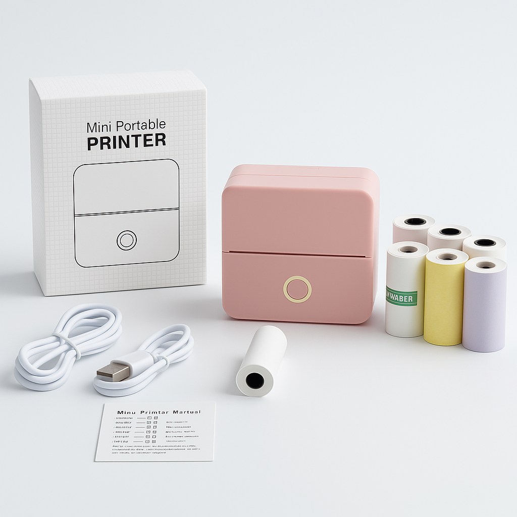 Portable Bluetooth Receipt Printer – Mobile & Desktop Compatible - Pink ...